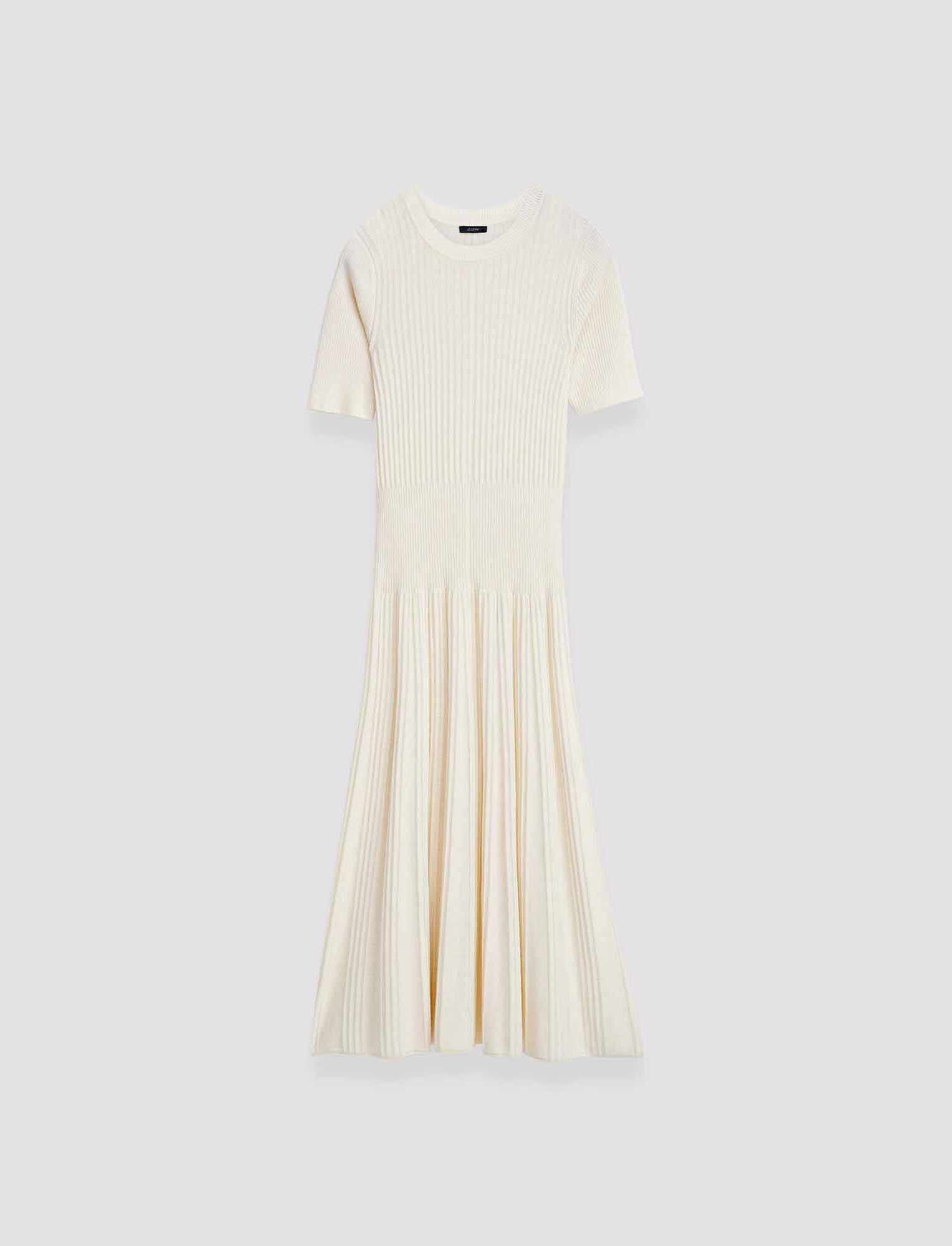 JOSEPH Merino Rib Dress in Ivory | endource