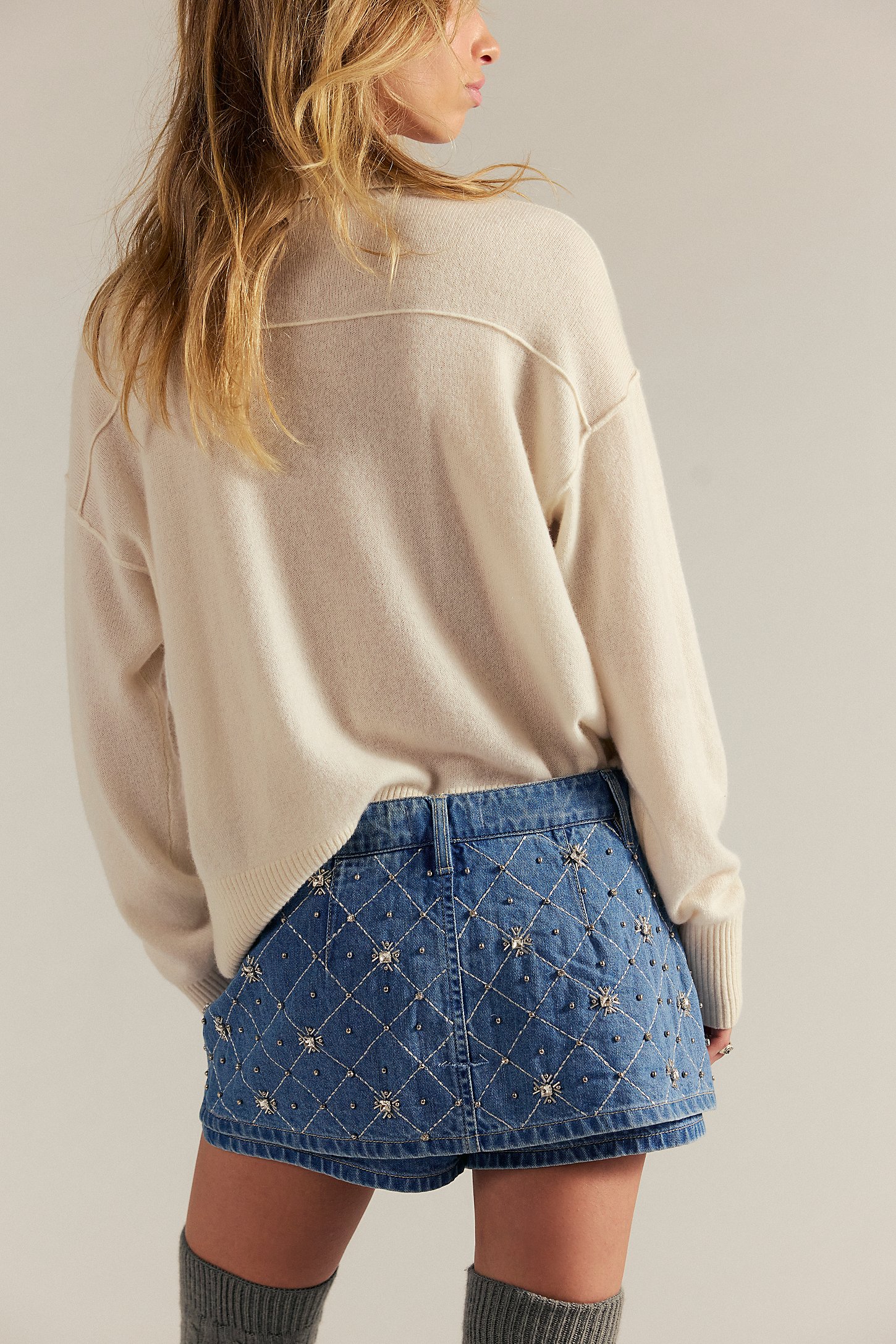 FREE PEOPLE We The Free Gallivanting Embellished Skort | endource