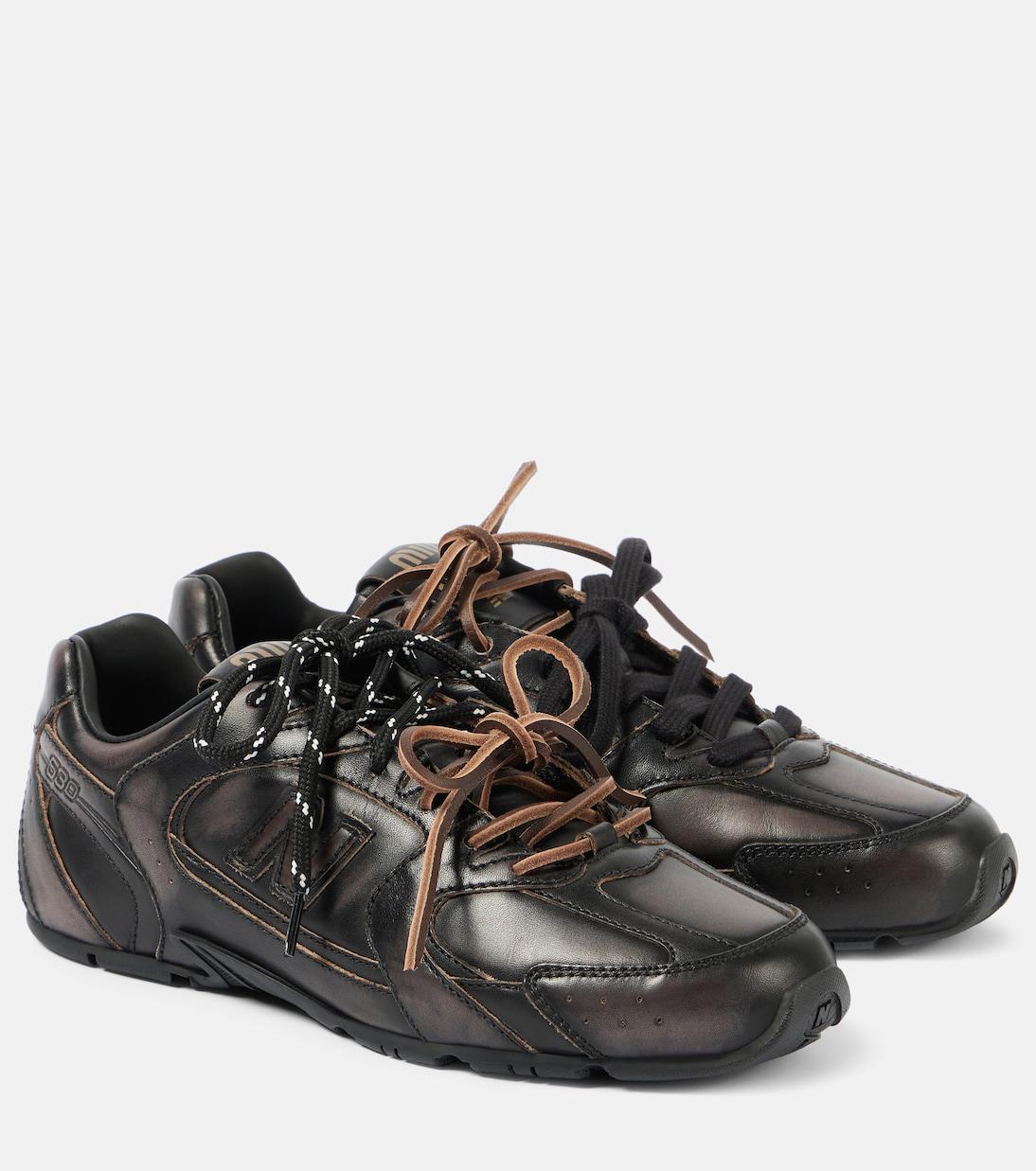 MIU MIU Miu Miu x New Balance - 530 SL Leather Sneakers in Black | endource