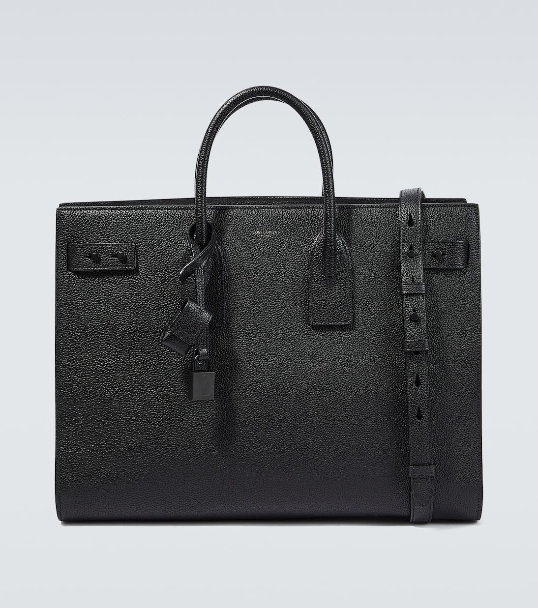 SAINT LAURENT Sac De Jour Large Leather Tote Bag in Black | endource
