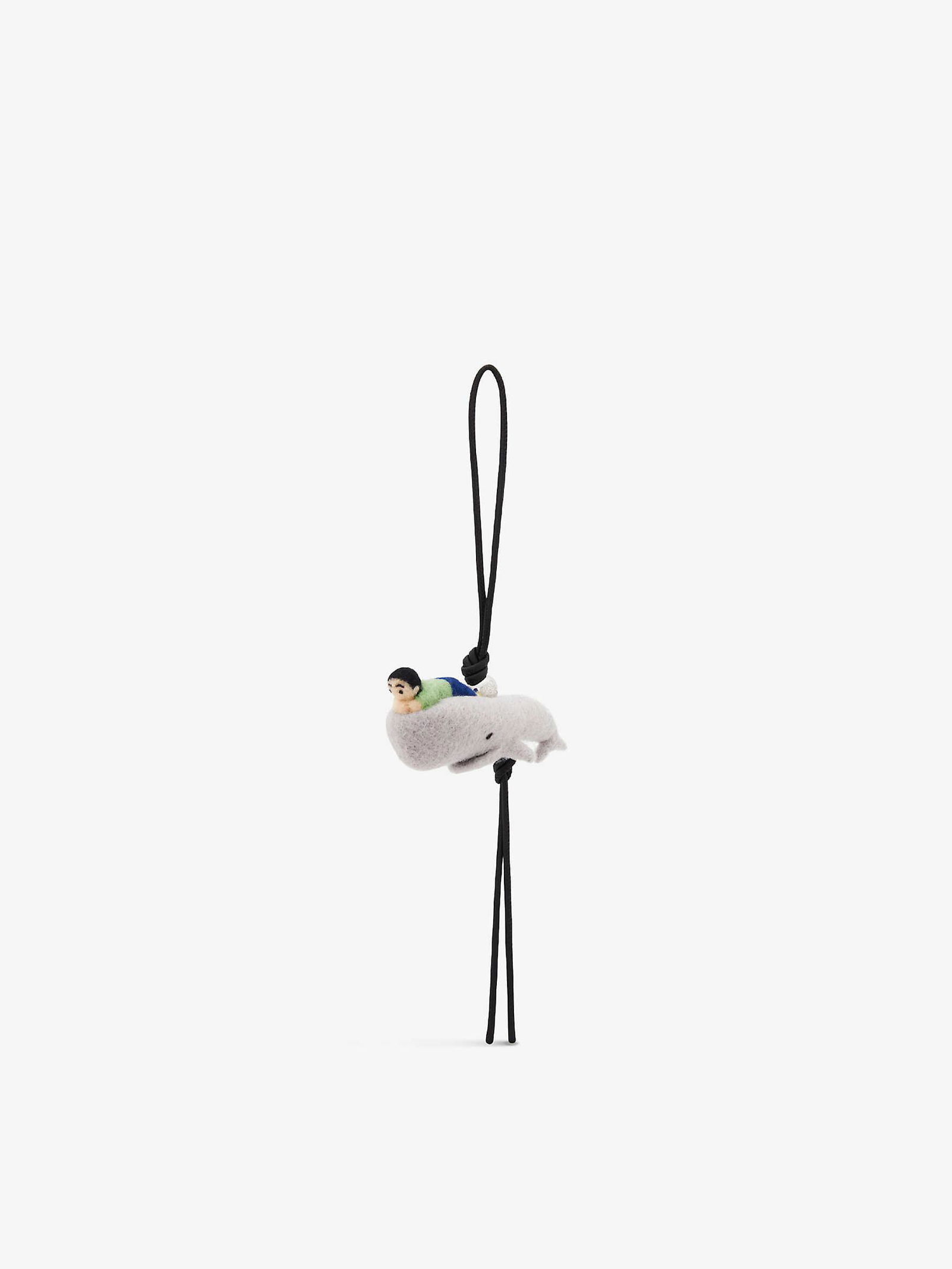 LOEWE Whale Wool And Leather Key Charm in GREY | endource