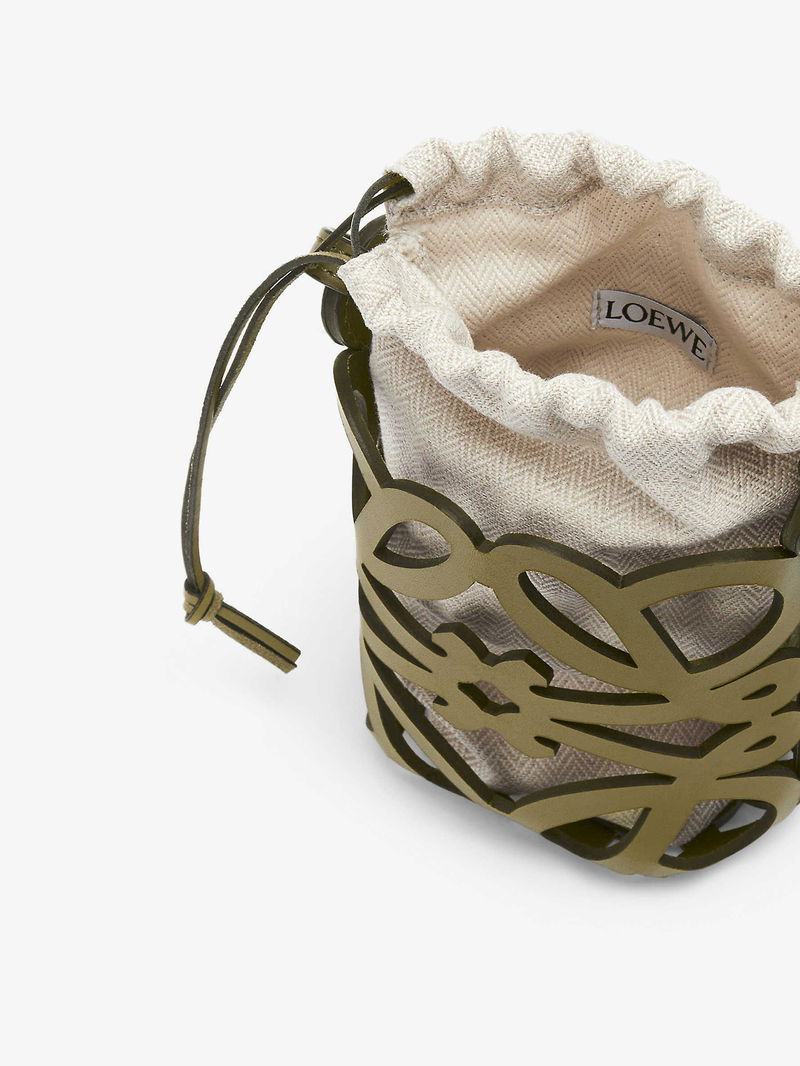 LOEWE Loewe x Paula's Ibiza - Anagram Cut-Out Leather Pouch in OLIVE ...