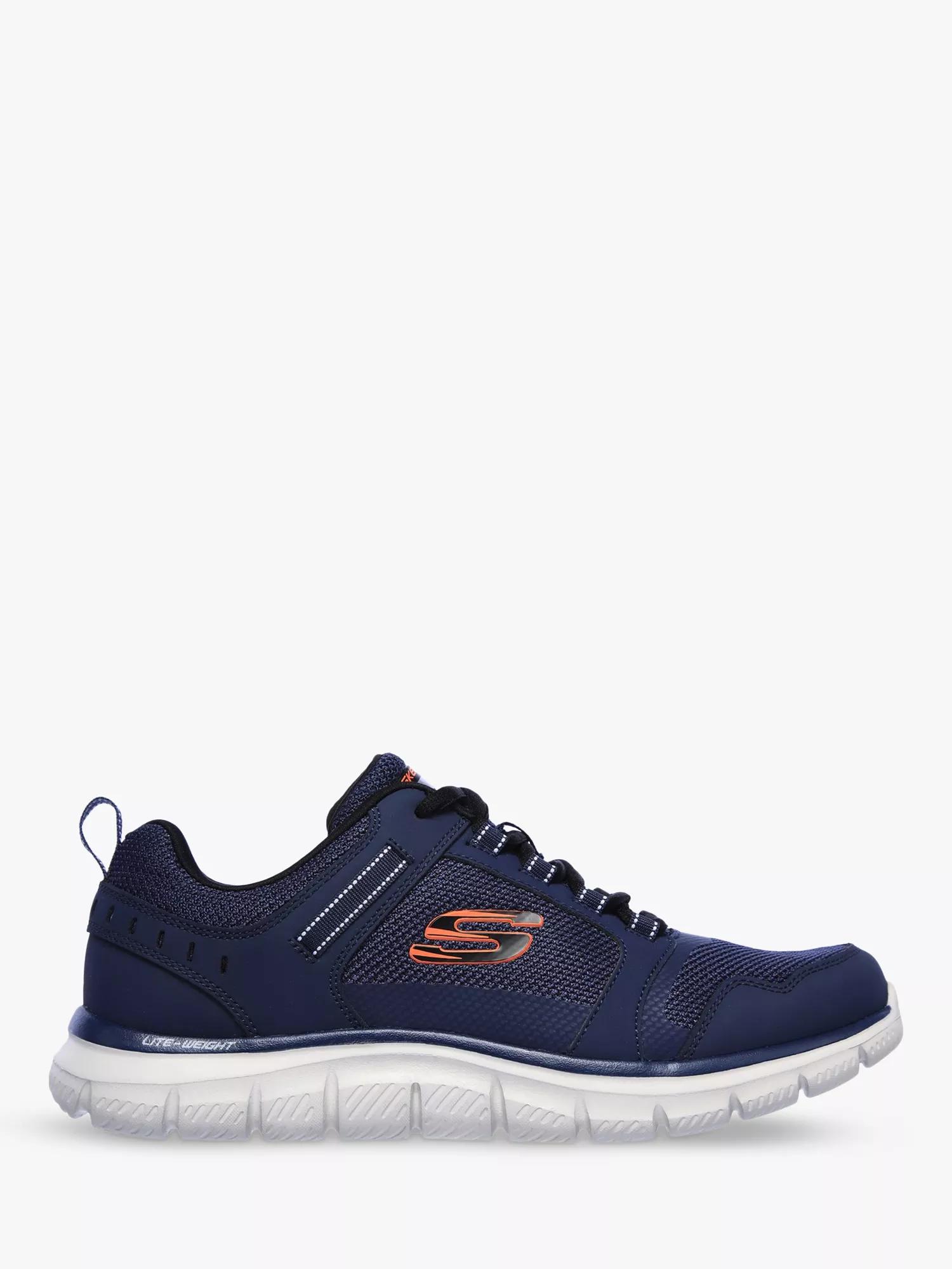 SKECHERS Track Knockhill Lace Up Trainers in Navy | endource