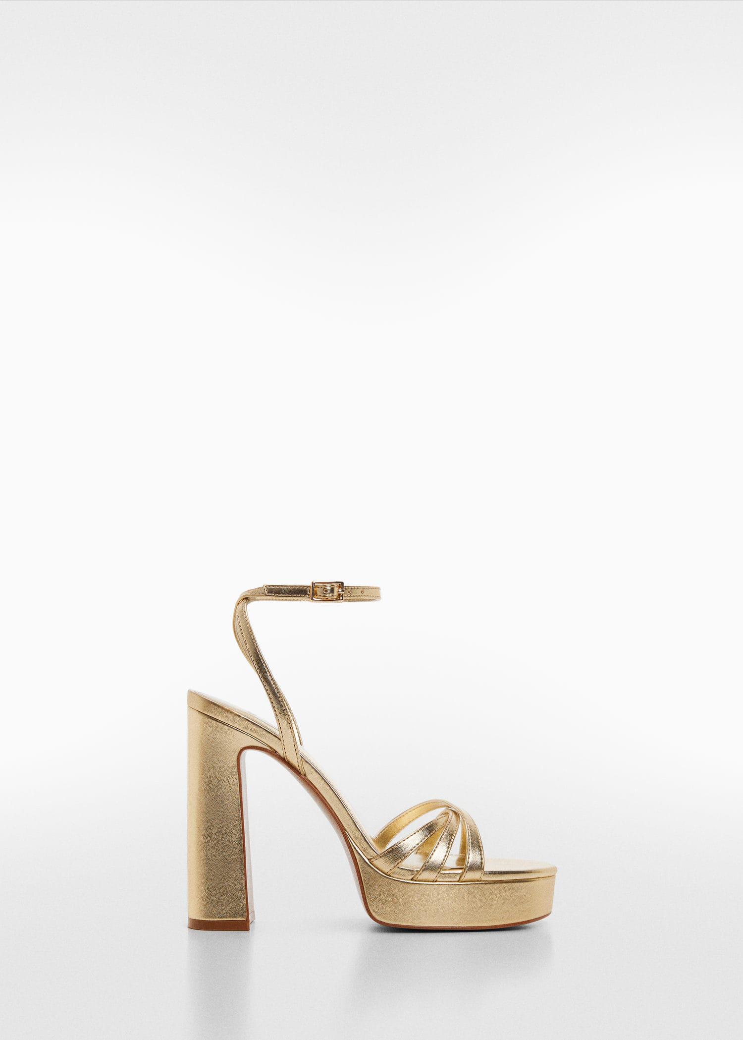 MANGO Metallic Platform Sandal in Gold | Endource