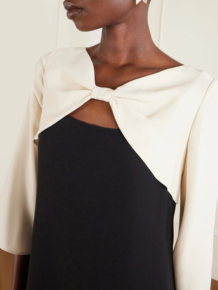 VALENTINO GARAVANI Bow-detailed Cutout Silk-cady Gown | endource