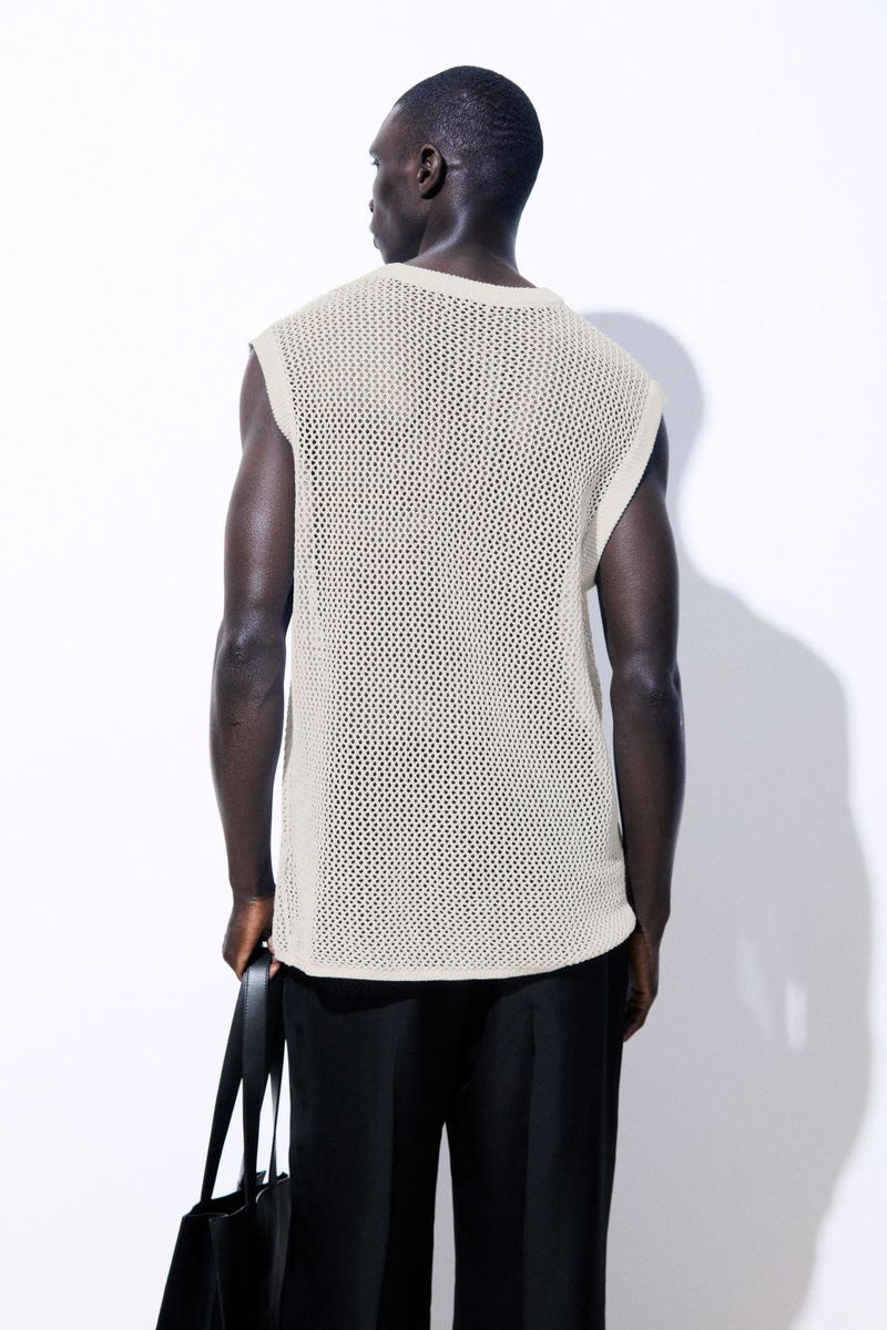 COS The Oversized Fishnet Vest in BEIGE | endource