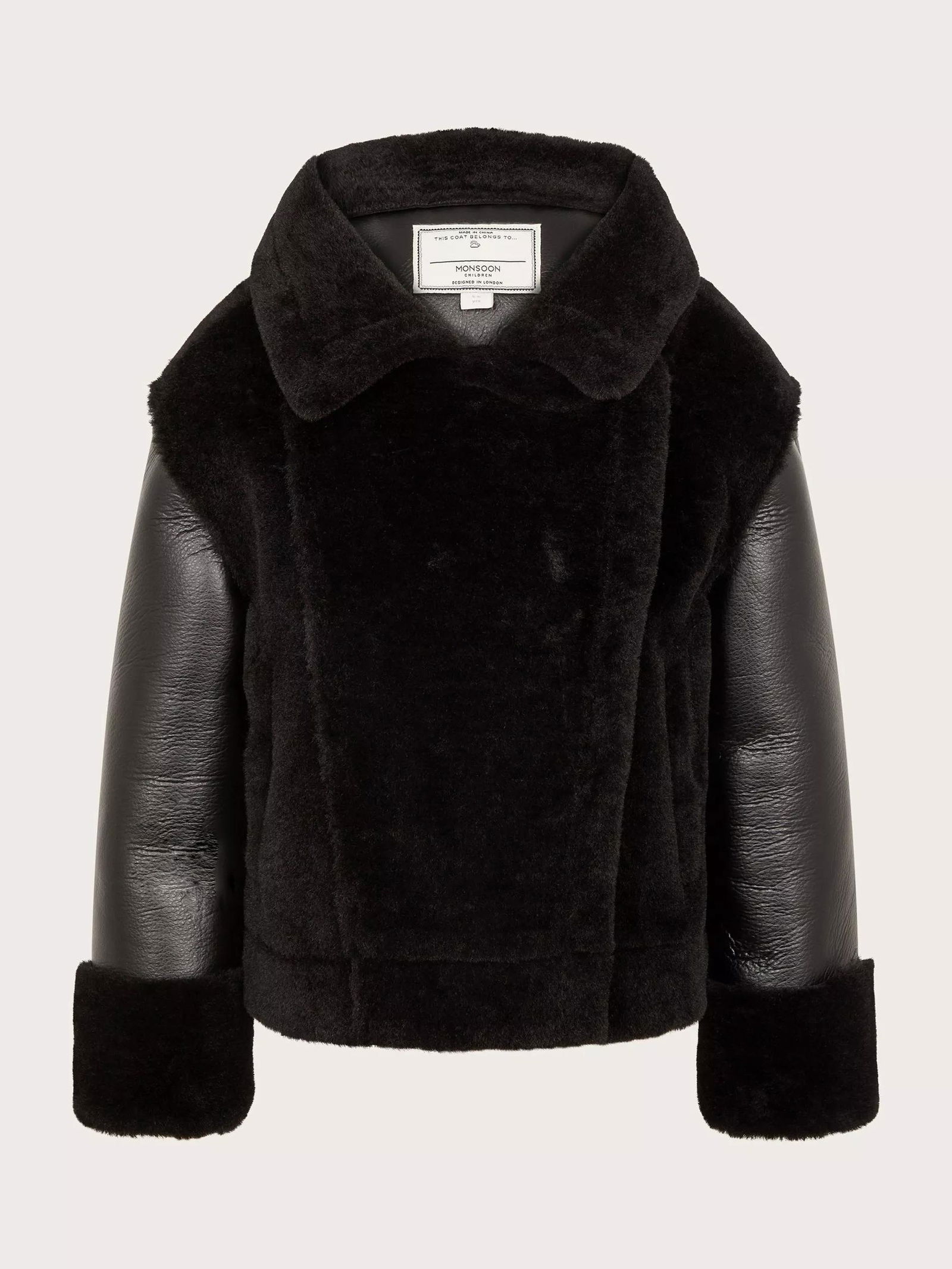Monsoon Faux Fur Metallic Aviator Jacket | endource
