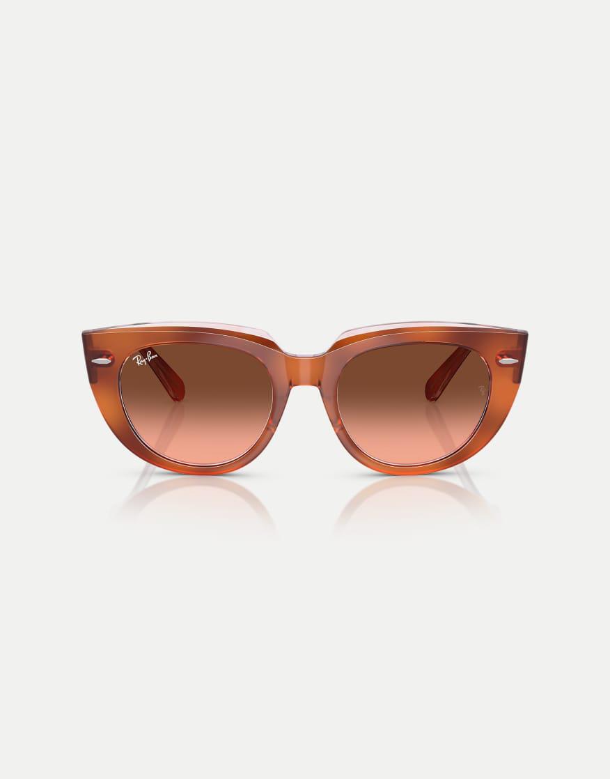 RAY-BAN Doreen Square Sunglasses in Red Havana On Transparent Mult ...