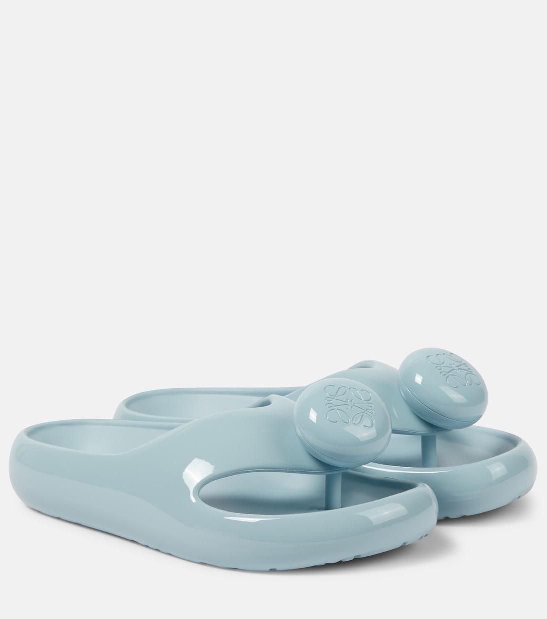 LOEWE Loewe x Paula's Ibiza - Foam Pebble Thong Sandals in Blue | endource