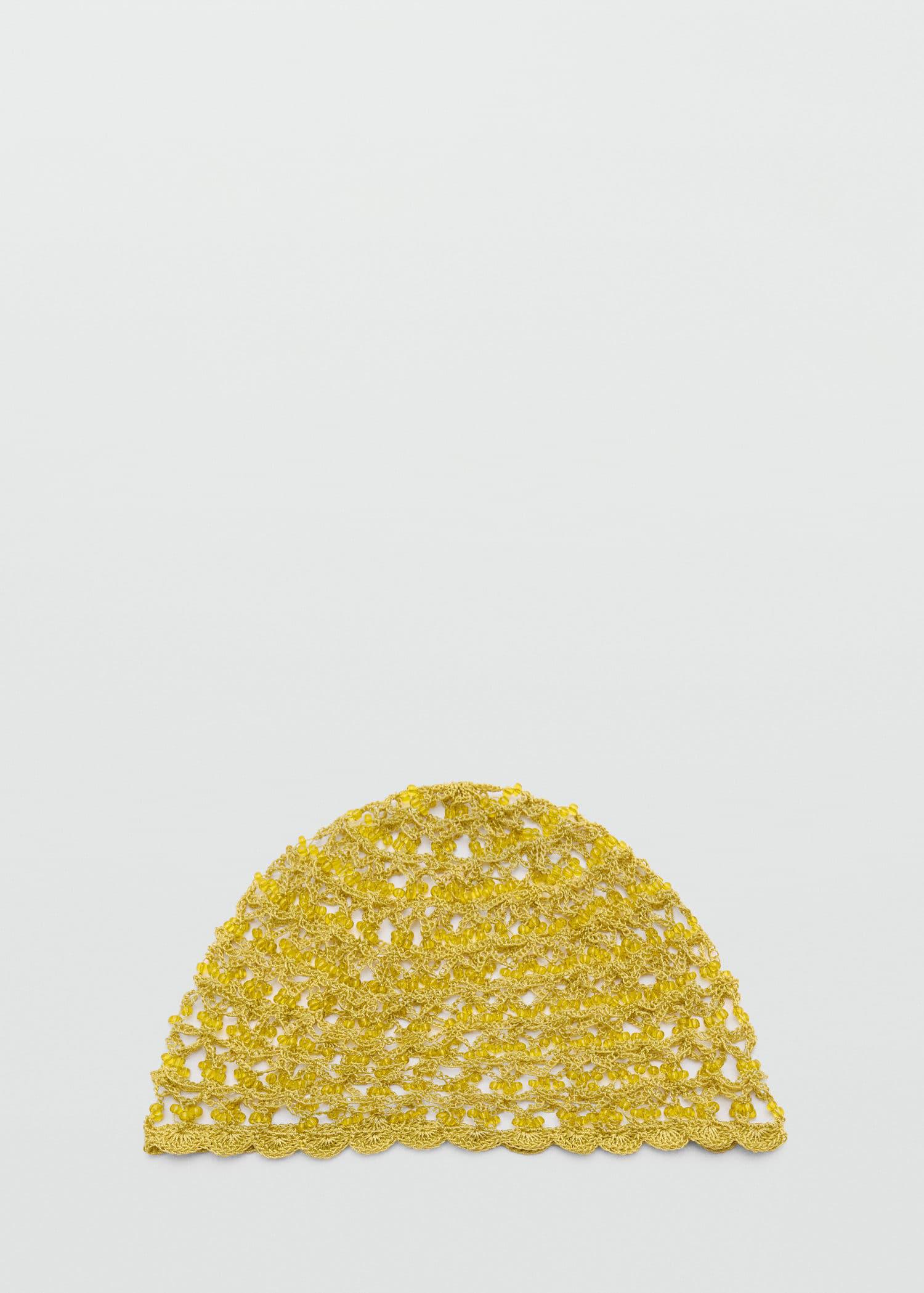 MANGO Beaded Skull Cap in Lime | endource
