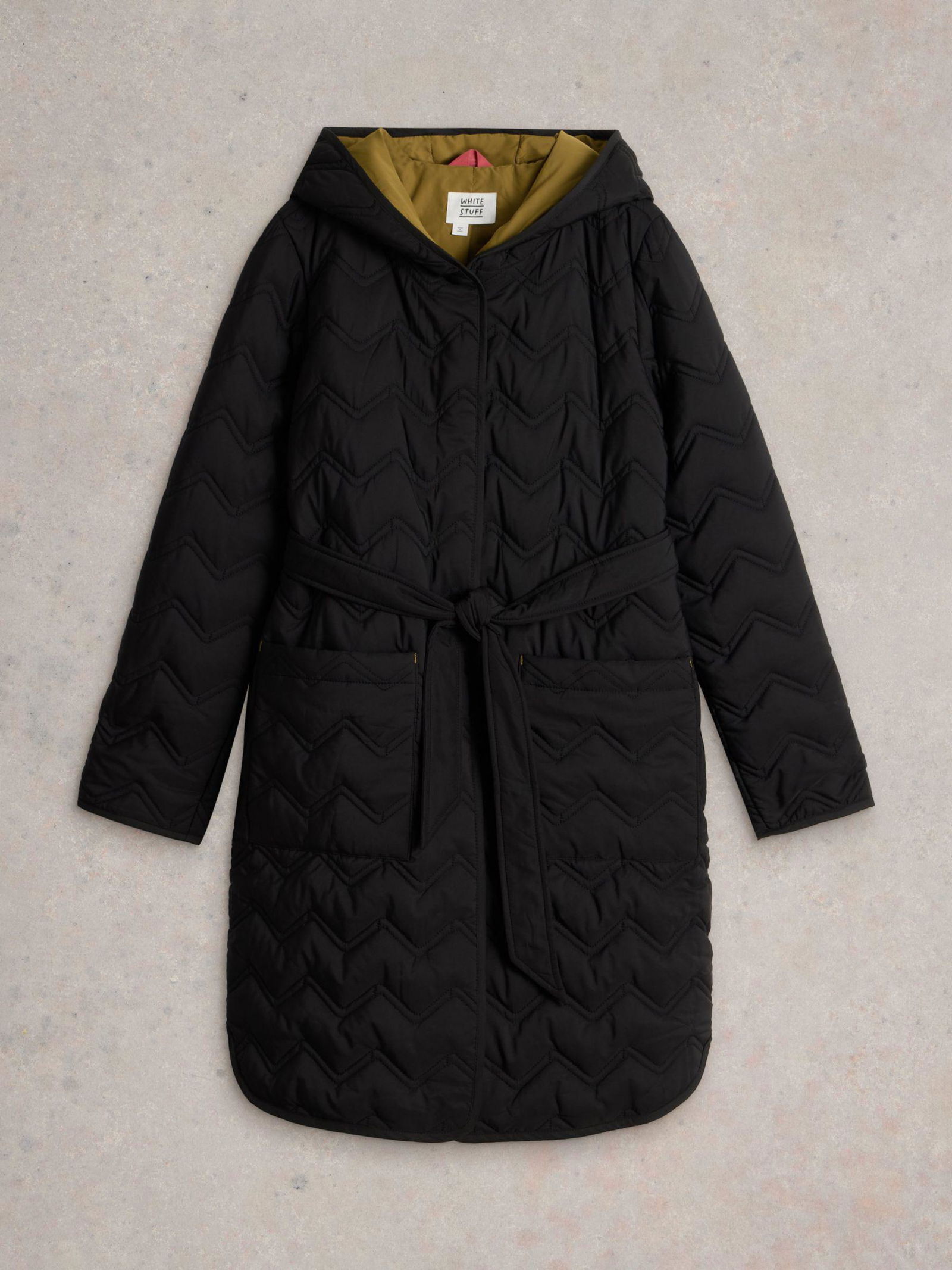 WHITE STUFF Arlet Quilted Coat in Black | endource