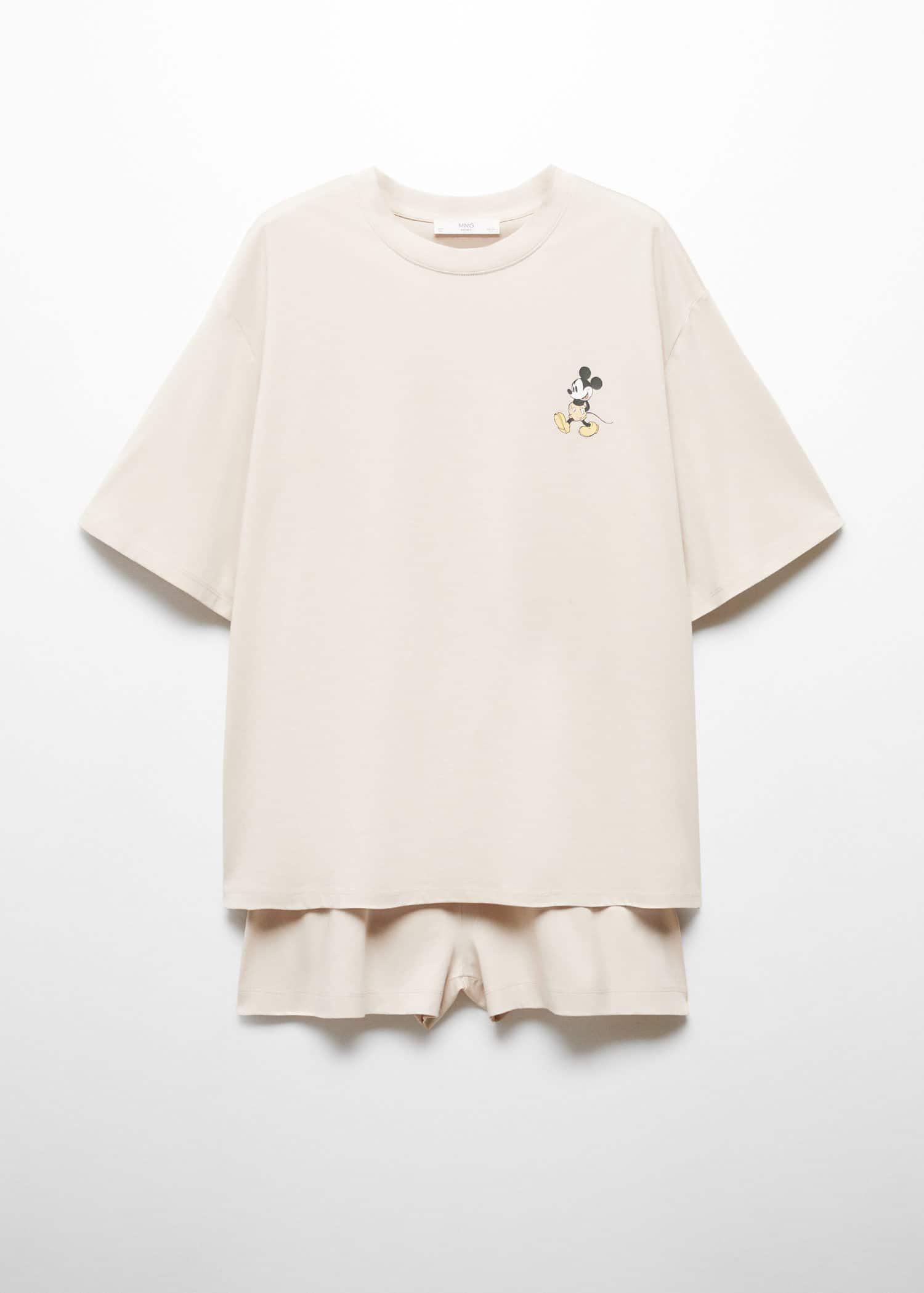 MANGO Mickey Mouse Two-Piece Pyjamas in Beige | Endource