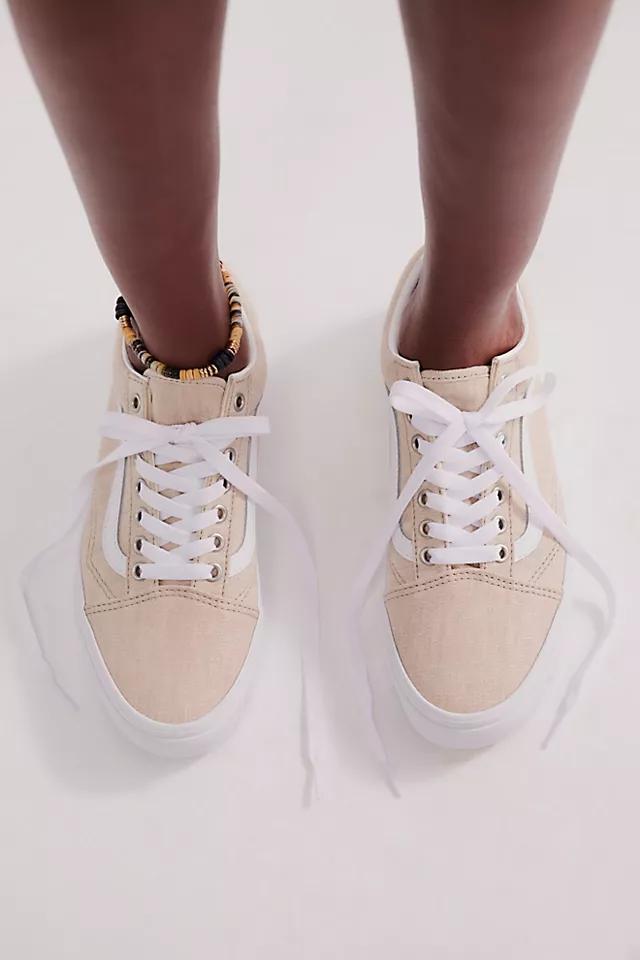 VANS Old Skool Linen Trainers in Linen Marshmallow | endource