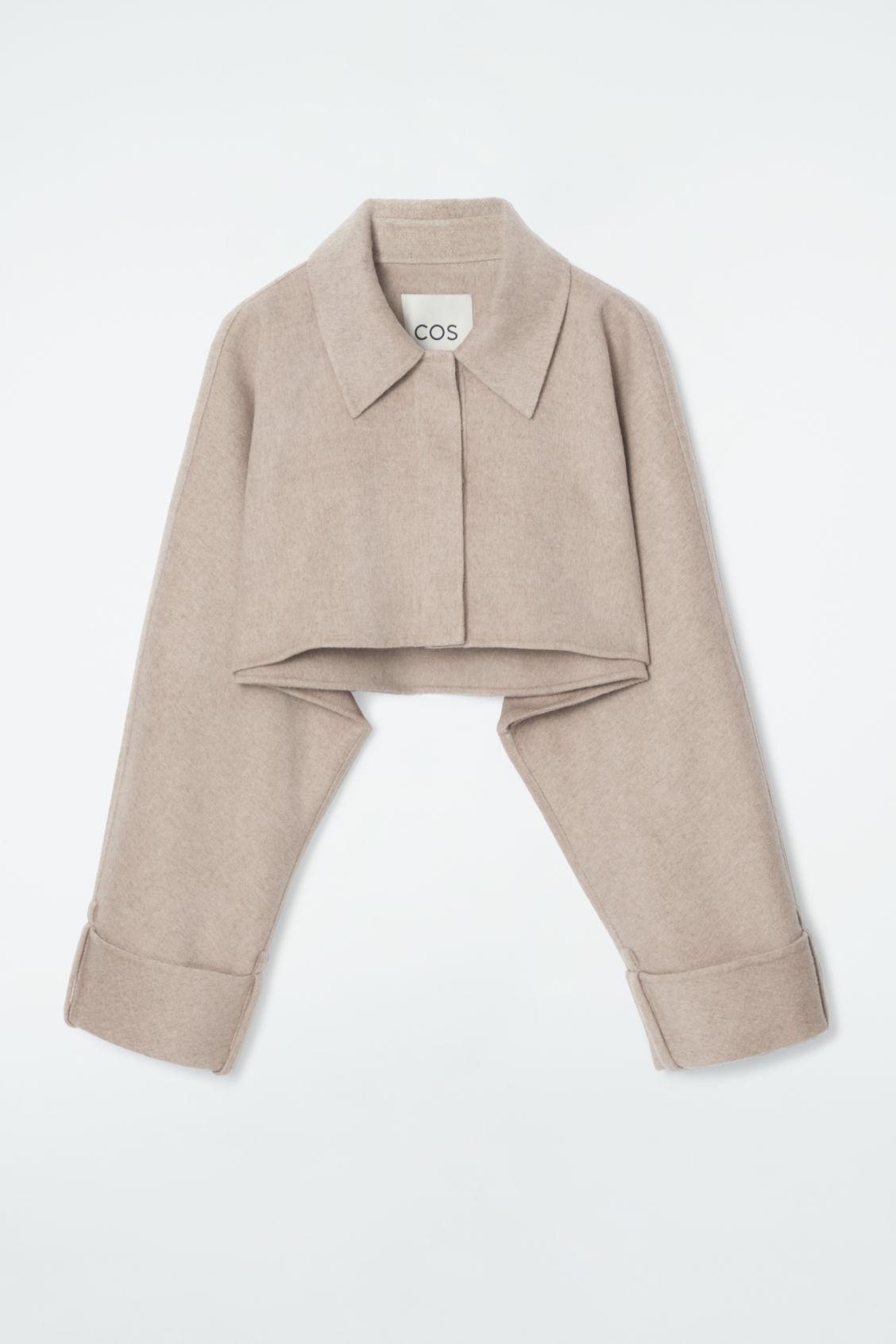 COS Cropped Double-Faced Wool Jacket in BEIGE | Endource