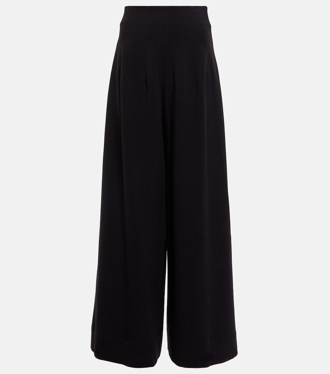 STAUD Caleb High-Rise Wide-Leg Pants in Black | endource