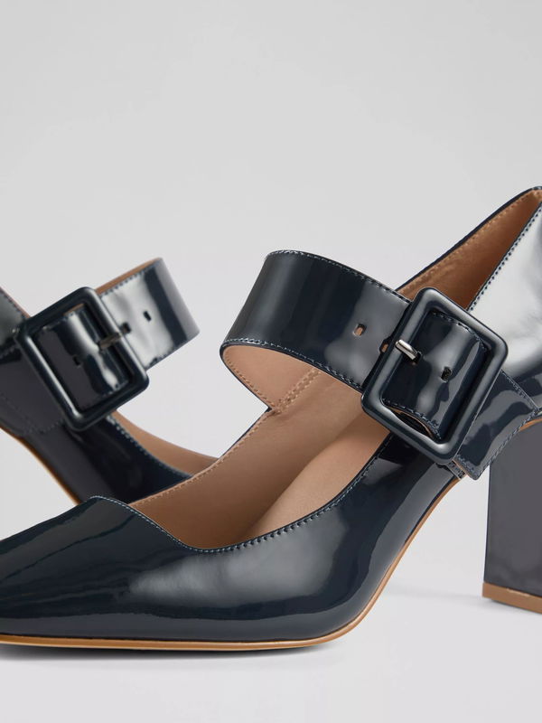 L.K. BENNETT L.K.Bennett Phoebe Leather Block Heel Mary Jane Court ...