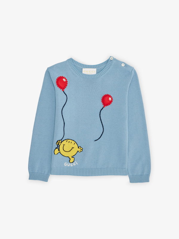 GUCCI Gucci X Mr Happy - Embroidered Cotton Jumper | endource