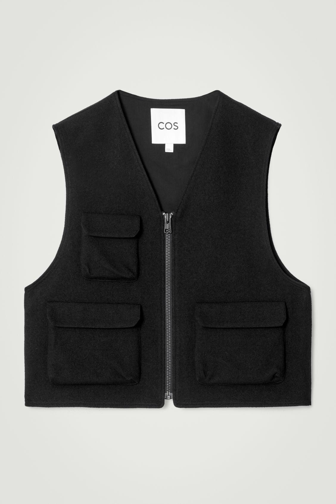 COS Wool-Blend Utility Gilet in BLACK | endource