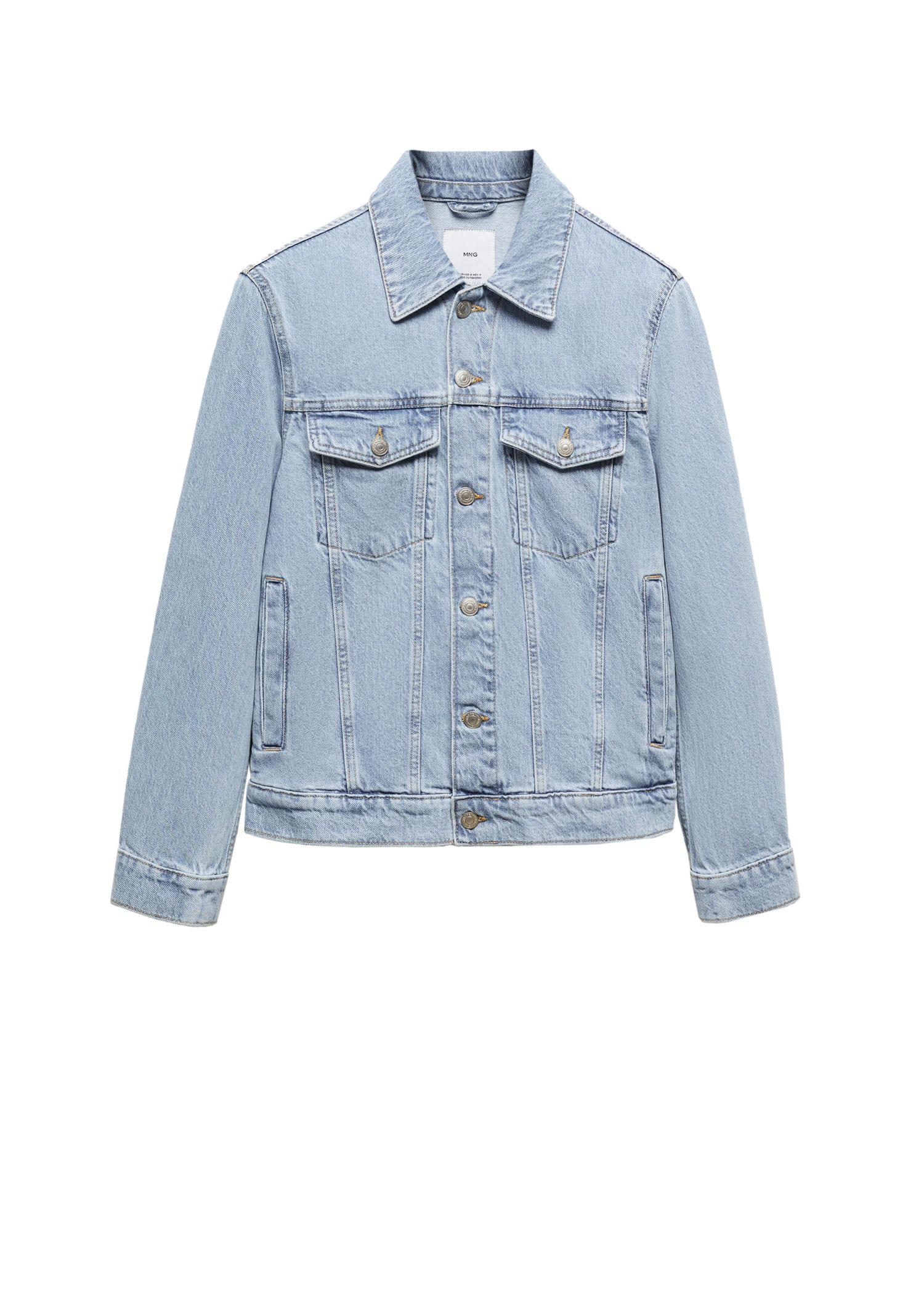 MANGO Pocketed Denim Jacket in Light Blue | endource
