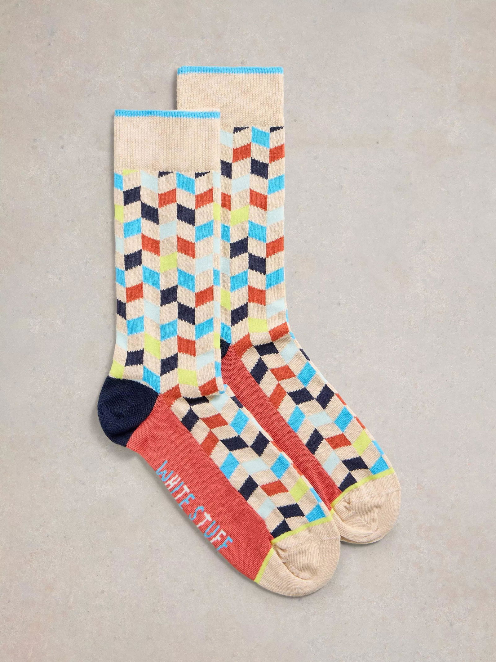 WHITE STUFF Geometric Socks in Multi | endource