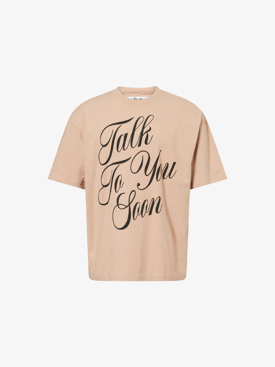 ACNE STUDIOS As Talk To You Soon Text-Print Cotton T-Shirt | endource