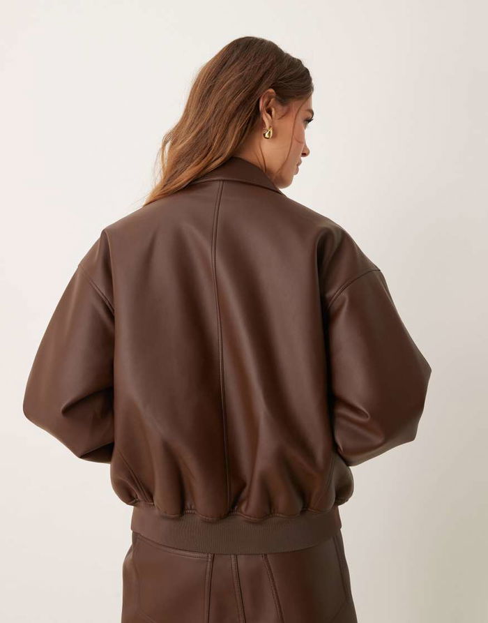 CALVIN KLEIN Jeans Faux Leather Bomber Jacket | endource