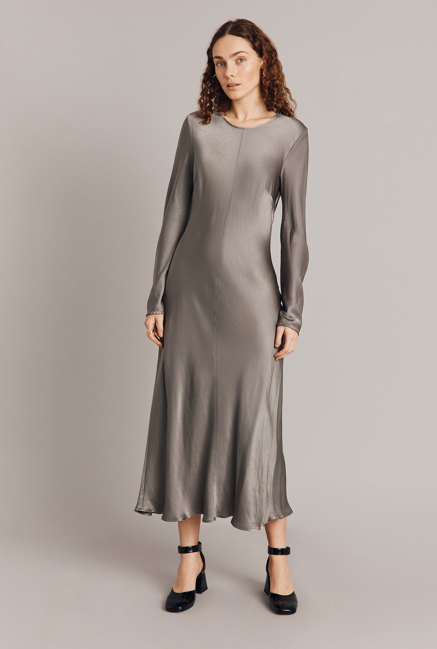 GHOST Mari Satin Midi Dress | Endource