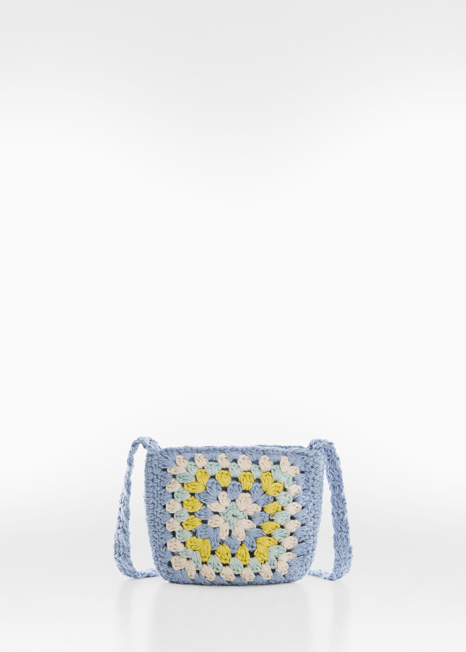 MANGO Cross Knit Bag in Aqua Green | endource