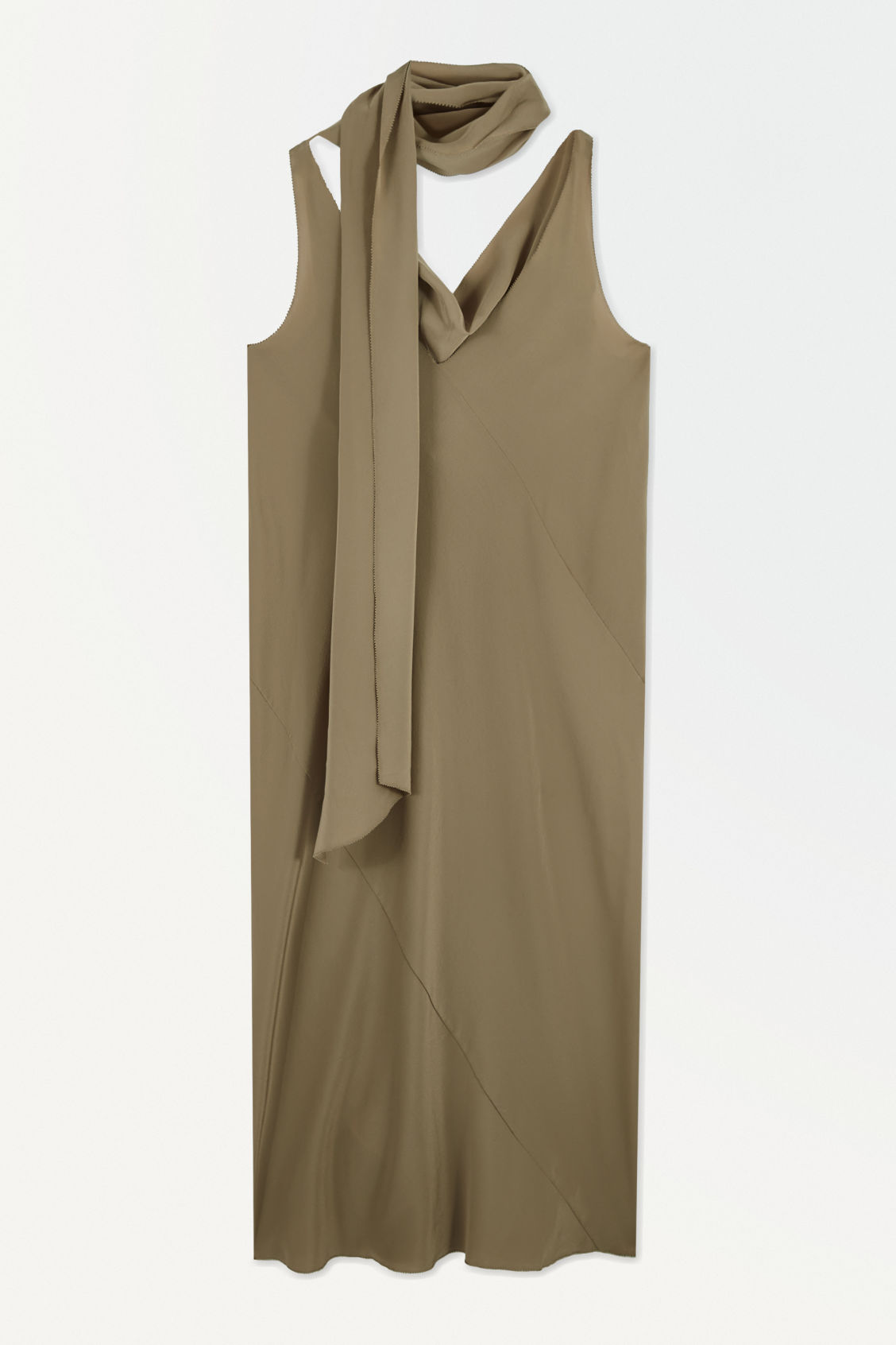COS The Silk Scarf Dress in DARK BEIGE | Endource