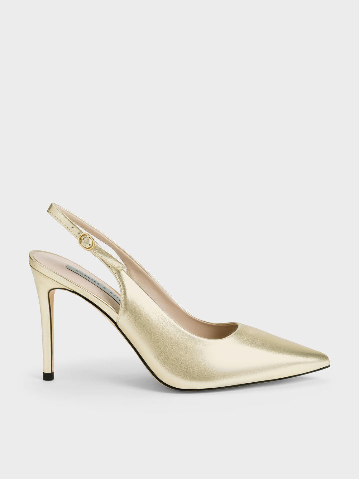 CHARLES & KEITH Metallic Stiletto Heel Slingback Pumps | Endource