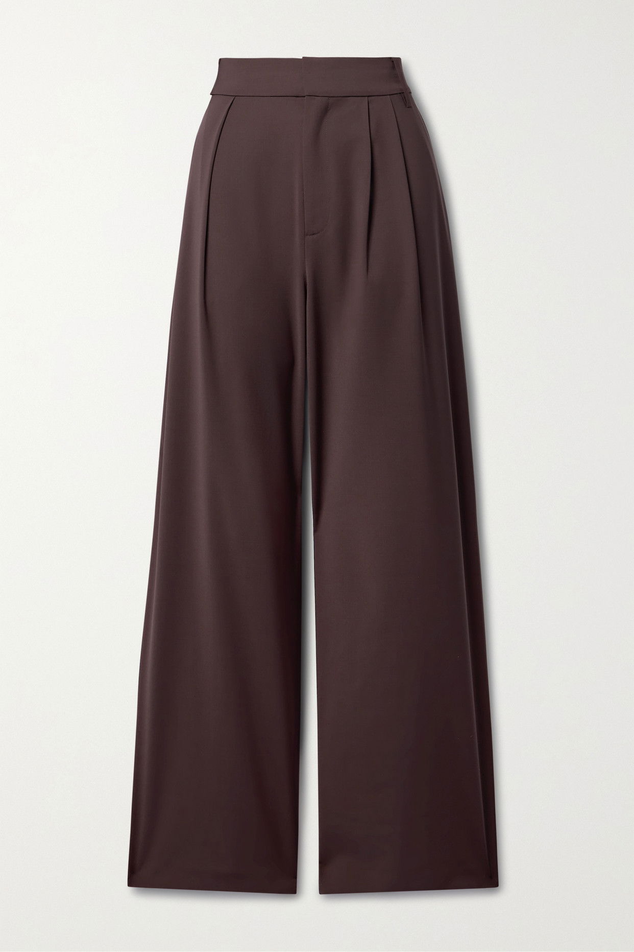 TIBI Tropical Stella Woven Wide-Leg Pants in Brown | Endource