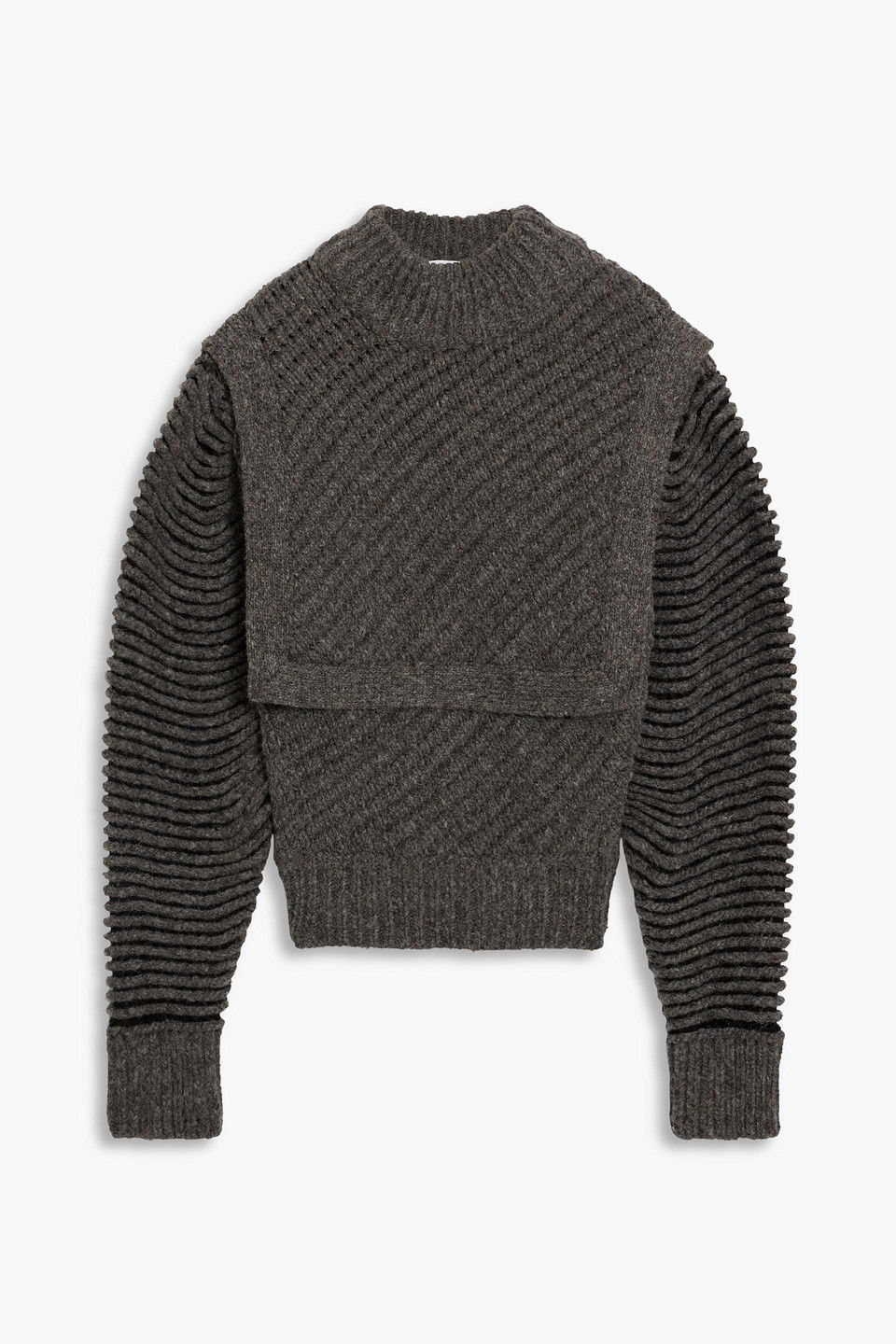 IRO Jayla Mélange Ribbed-Knit Turtleneck Sweater in Gray | endource