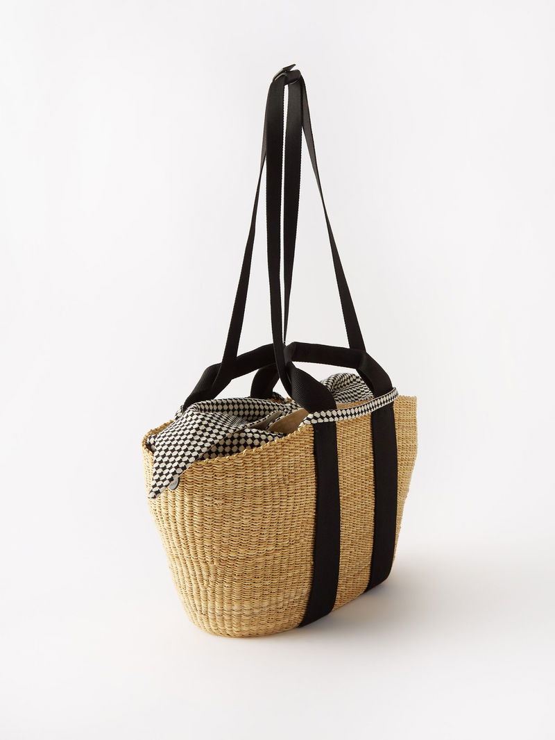 MUUÑ George Canvas-Trim Woven Basket Bag | endource