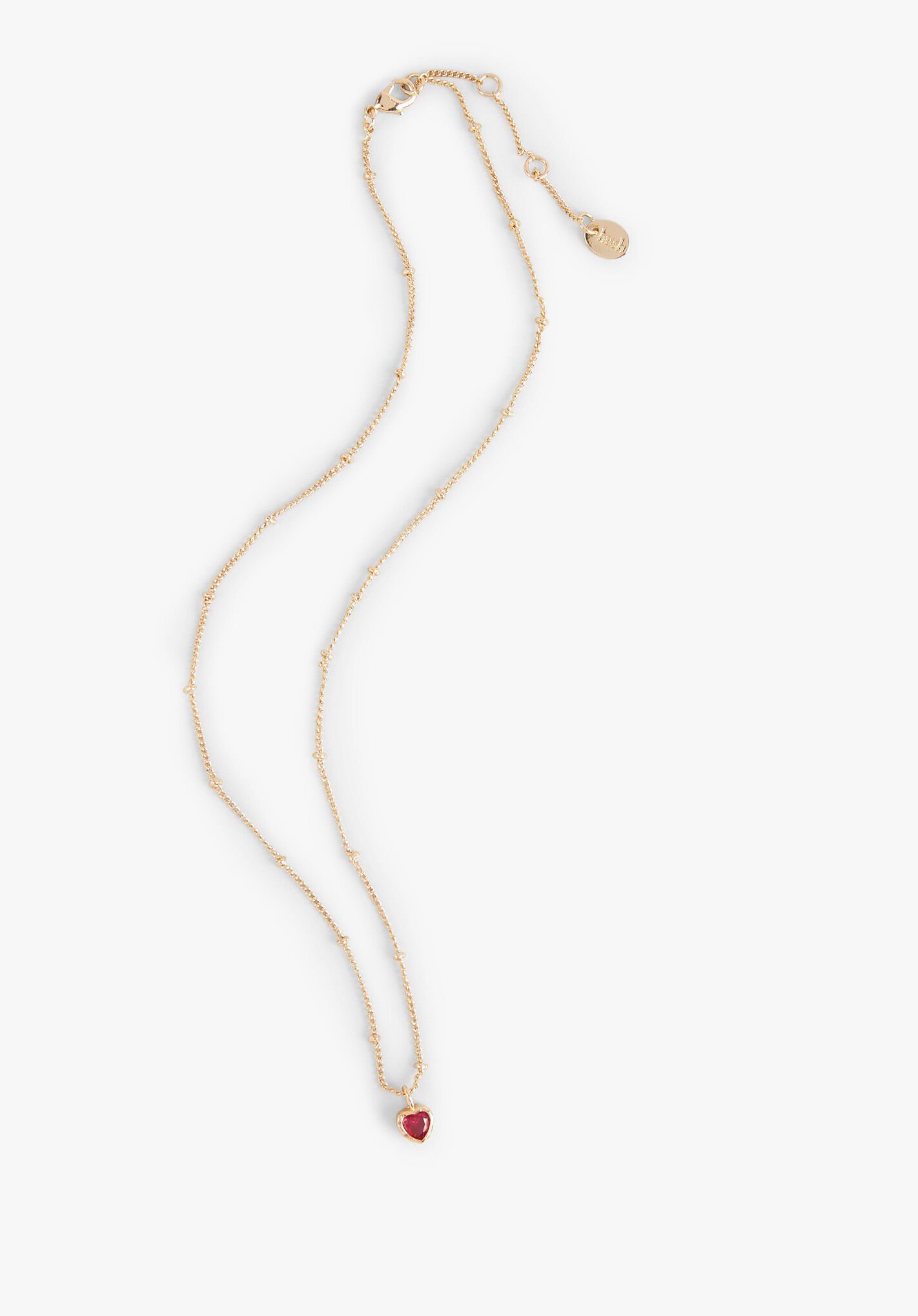 HUSH Love Heart Necklace in Gold/Pink | endource