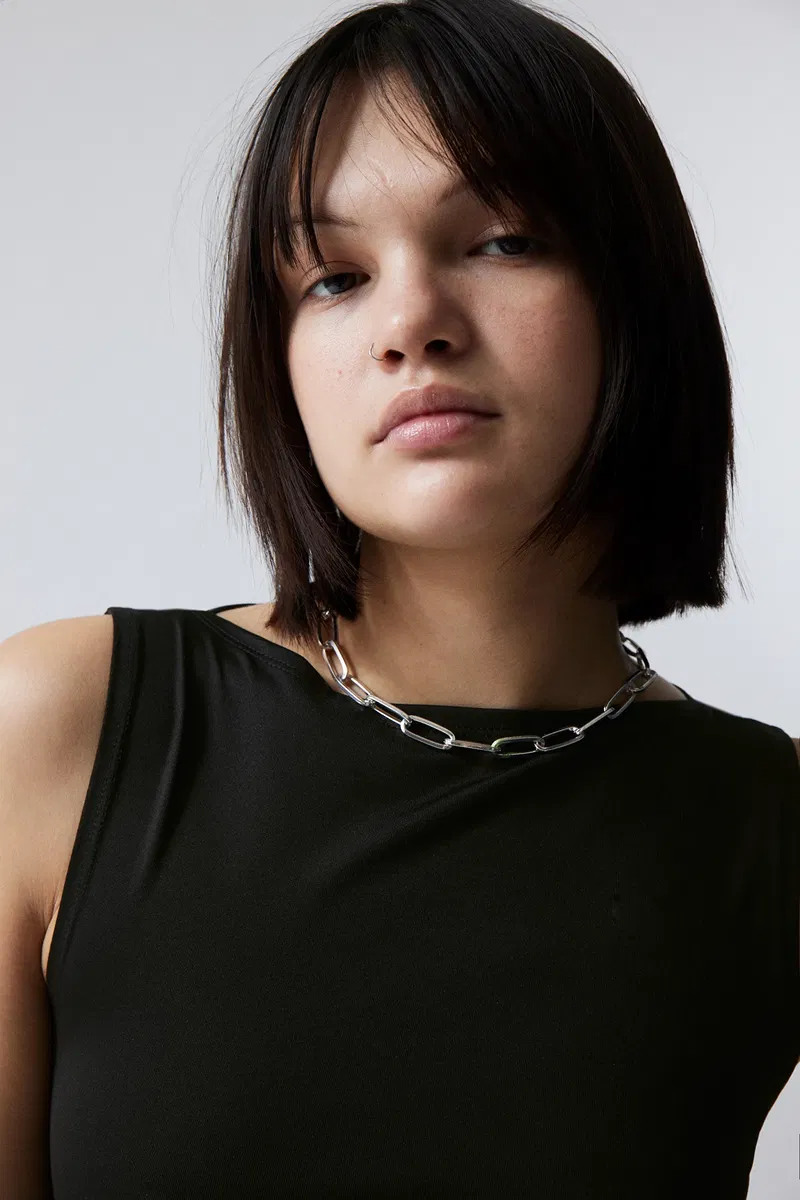 WEEKDAY Annie Boatneck Sleeveless top in Black | endource