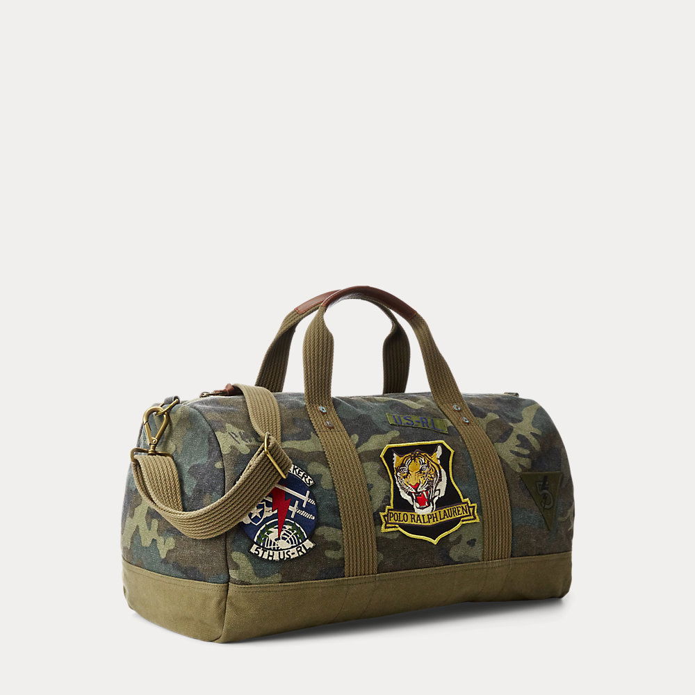 POLO RALPH LAUREN Tiger-Patch Camo Canvas Duffel in Multi | endource
