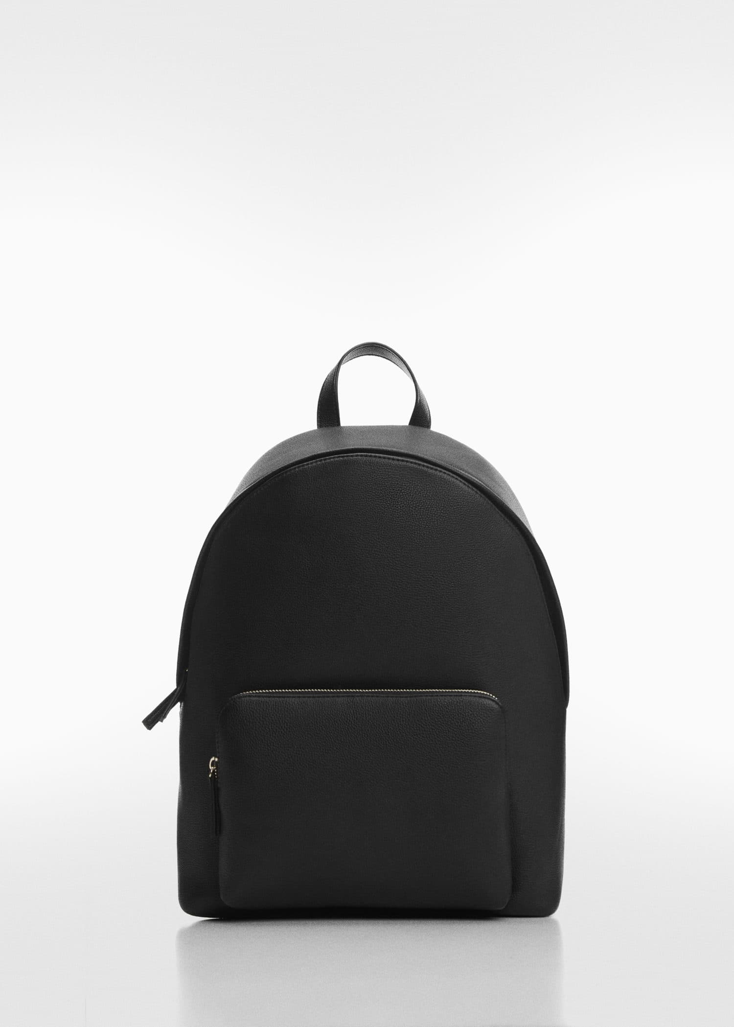 MANGO Leather-Effect Backpack in Black | Endource