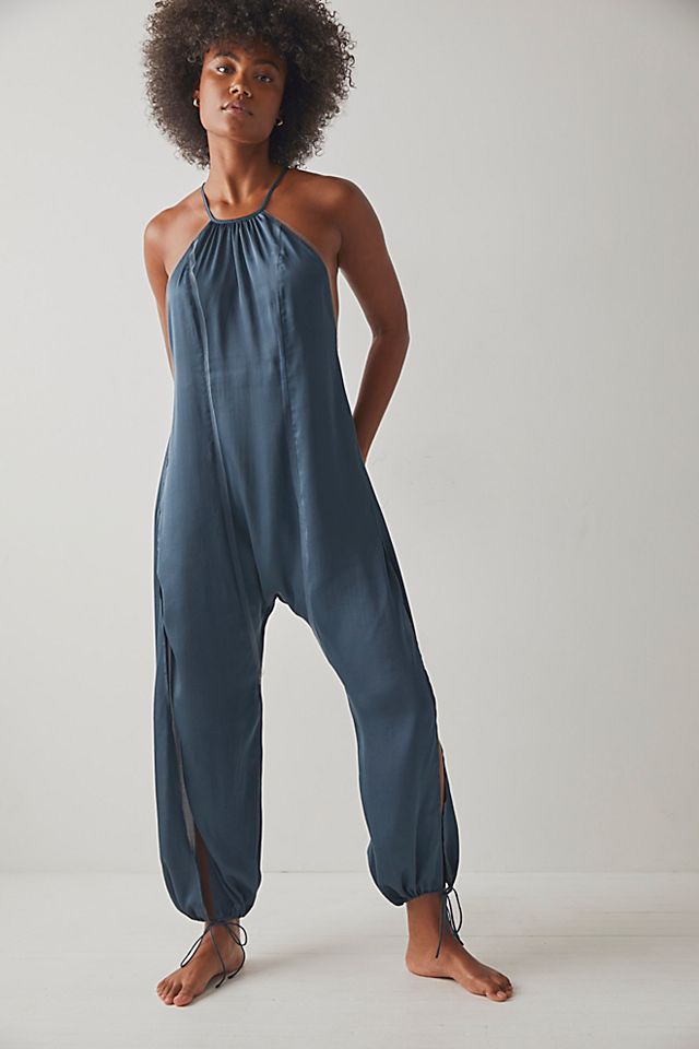 FREE PEOPLE Intimately - Nothing Compares Maxi Romper in Deep Ocean ...