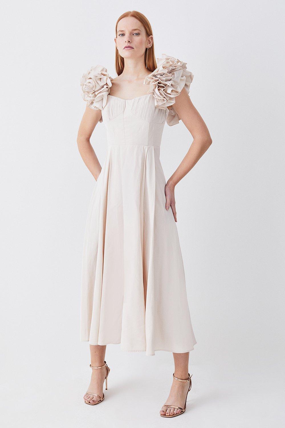 KAREN MILLEN Karen Millen x Lydia Millen - Taffeta Ruffle Dress in ...