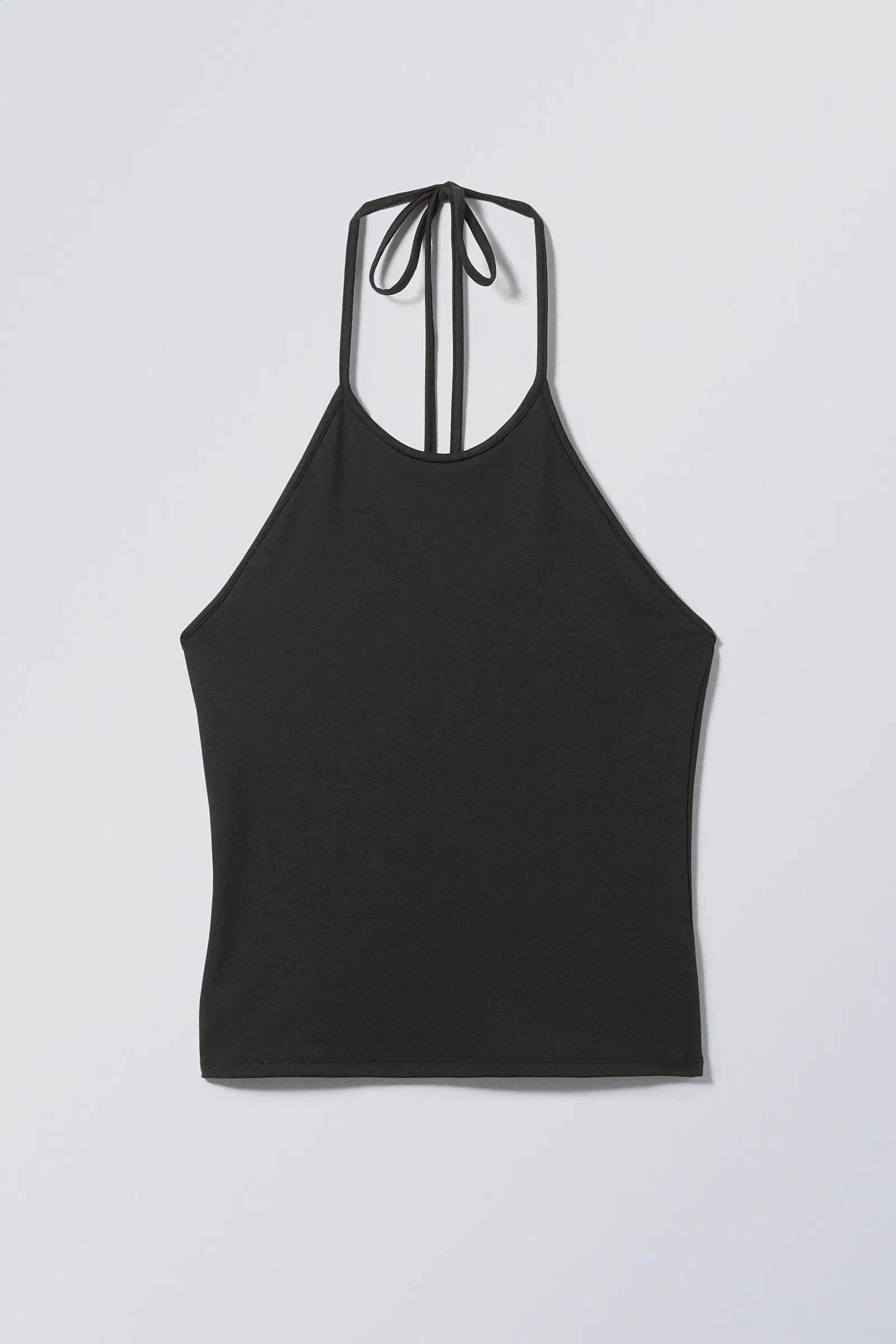 WEEKDAY Deep Back Halter Top in Black | endource