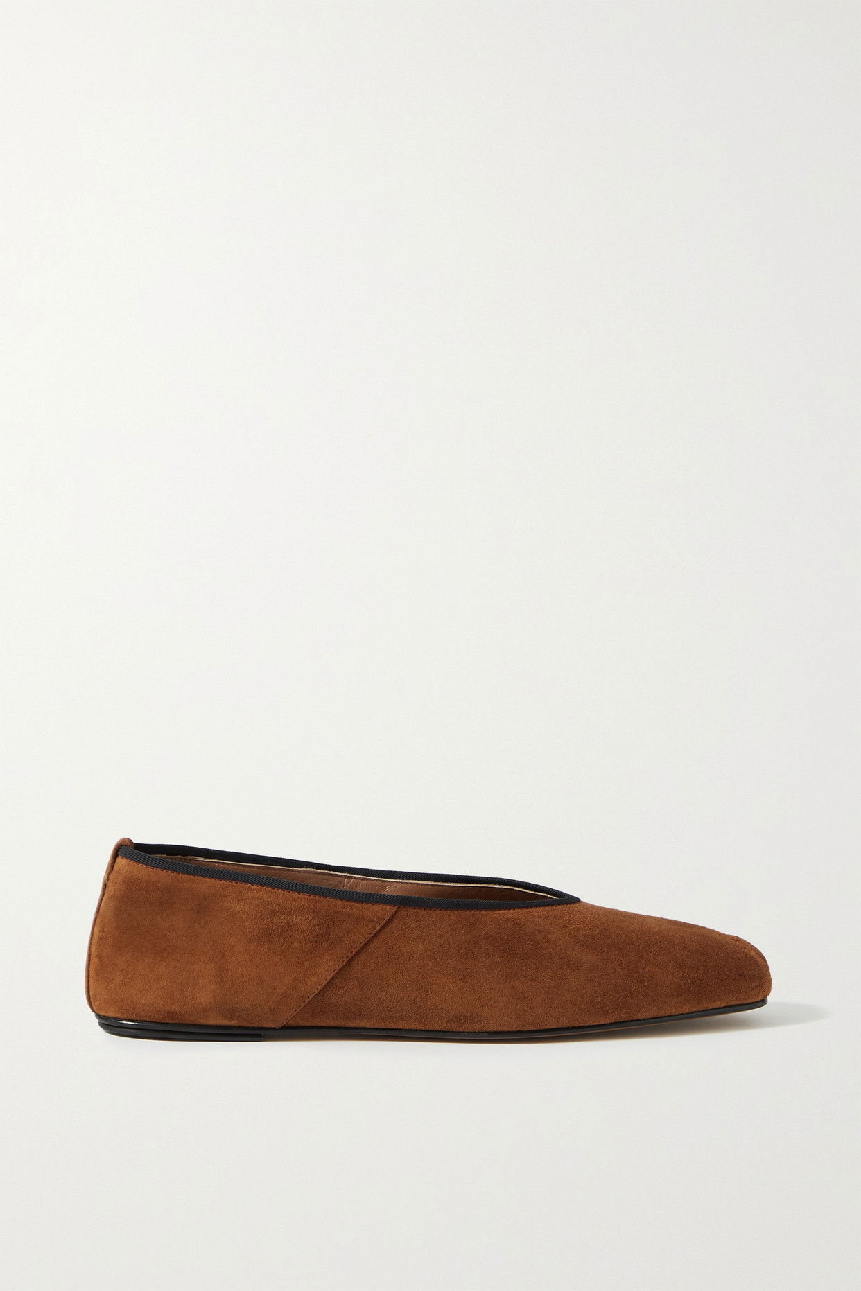 THE ROW Suede Ballet Flats in Brown | Endource