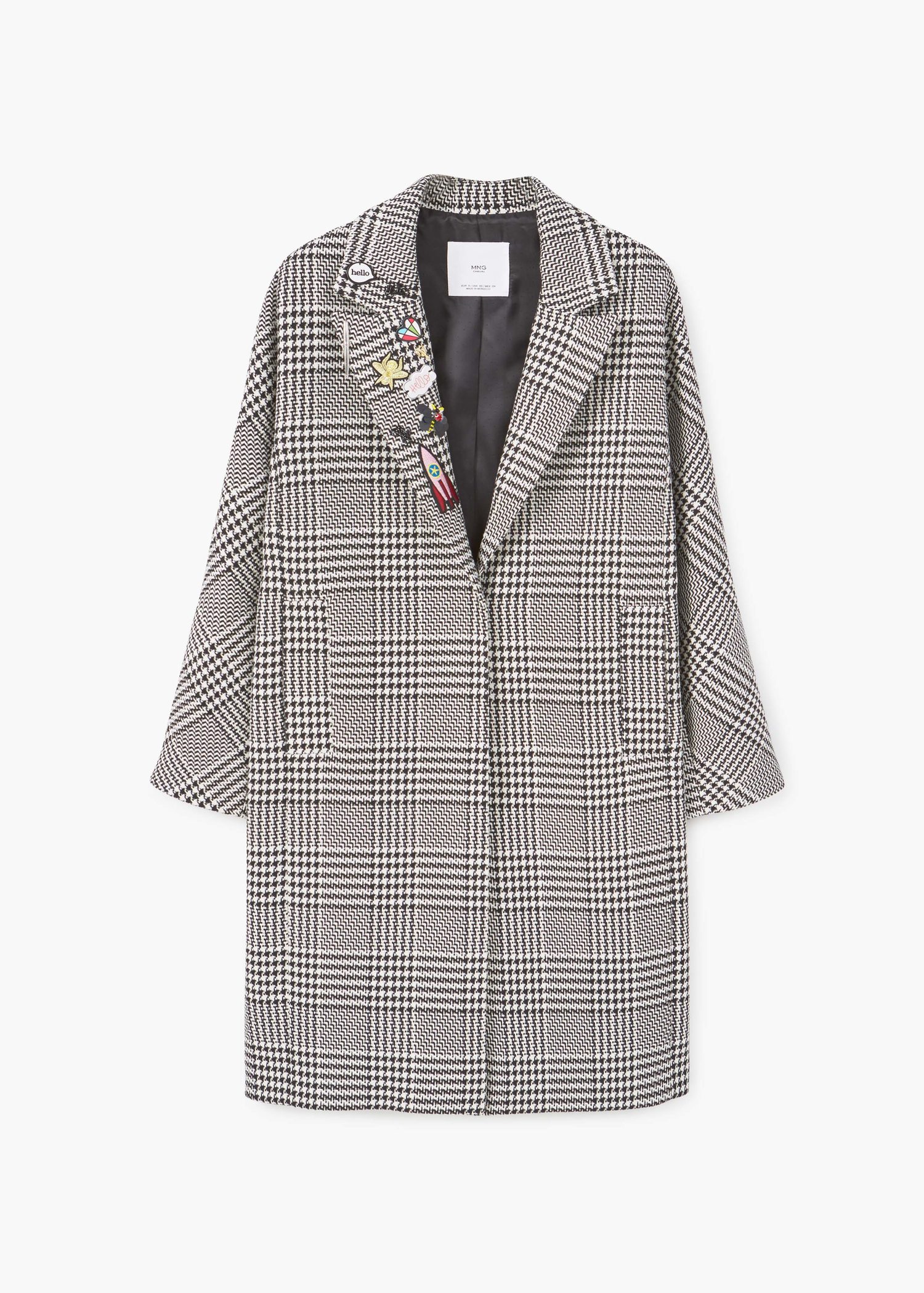 MANGO Patches Houndstooth Coat | Endource