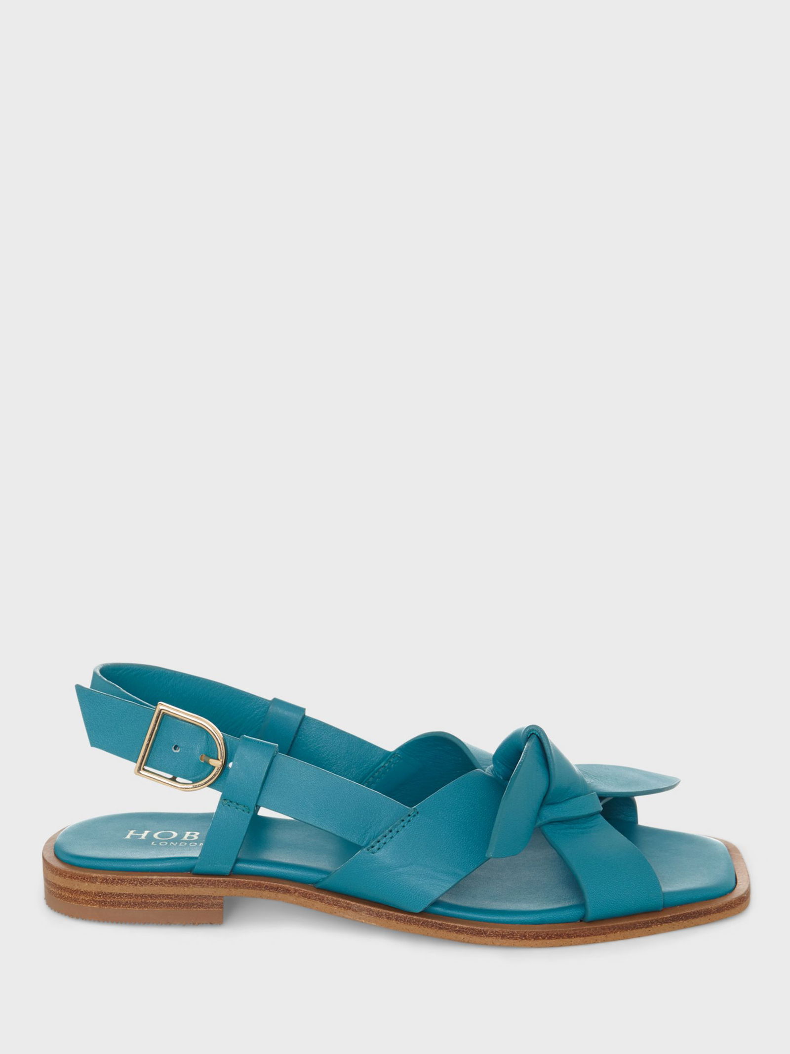 HOBBS Aubrey Leather Footbed Sandals in Lagoon Green | endource