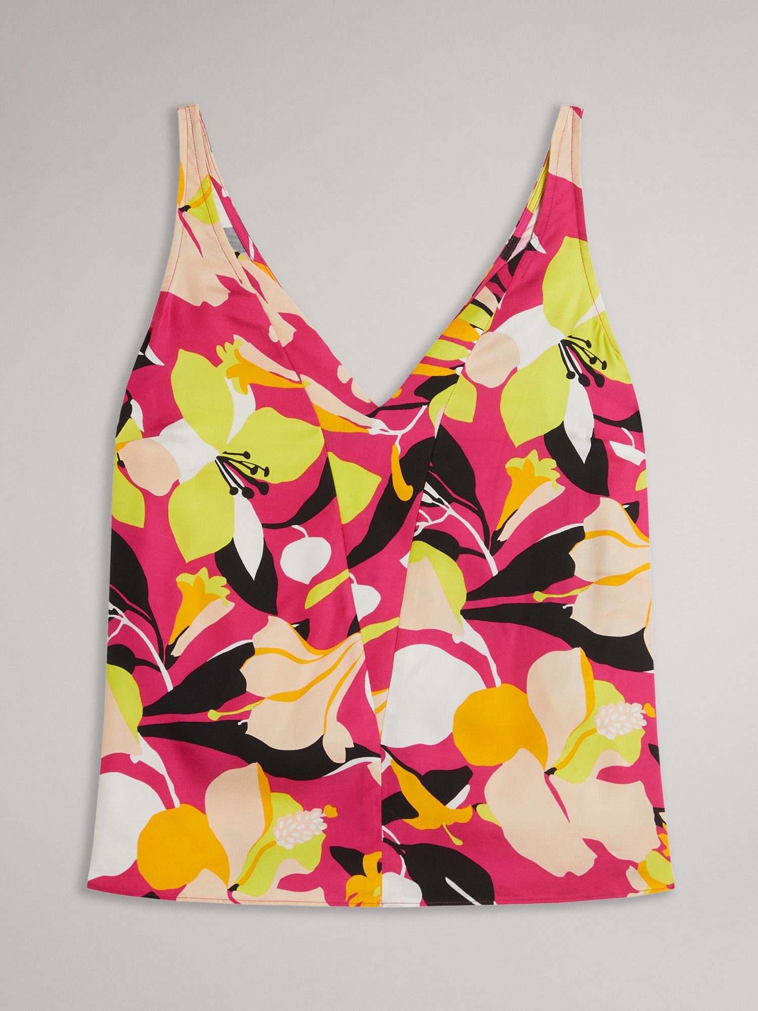 TED BAKER Thaliah Floral Print Cami Top in Bright Pink | endource