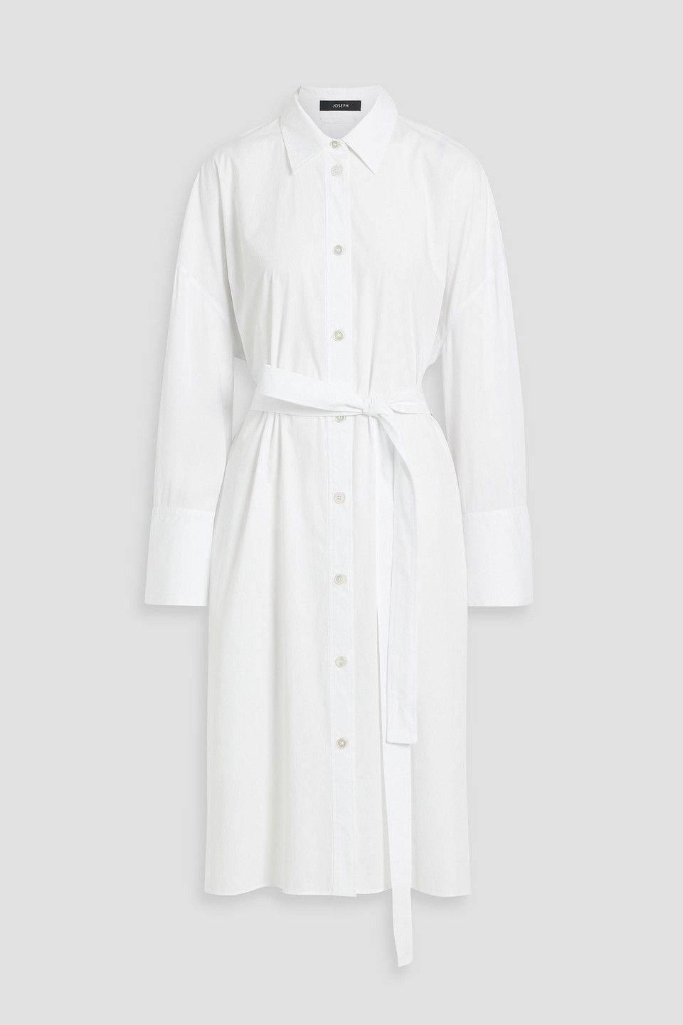 JOSEPH Darwin Cotton-Poplin Midi Shirt Dress in White | endource