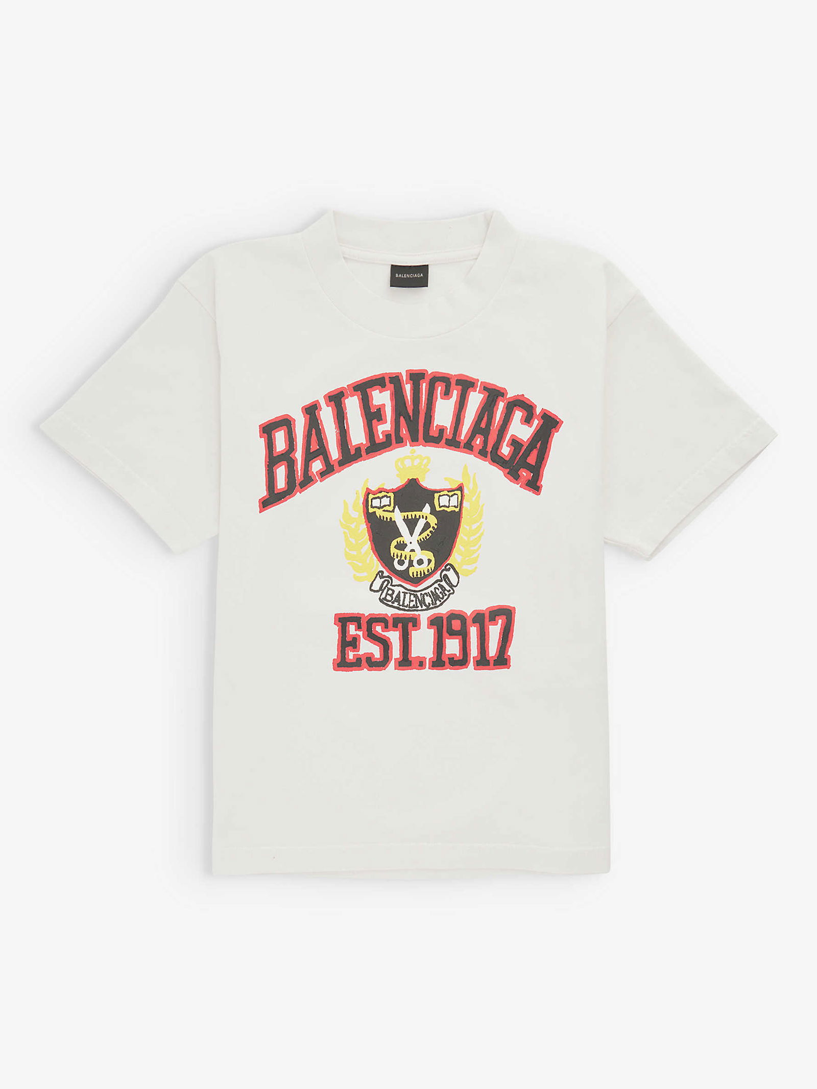 BALENCIAGA Graphic-Print Regular-Fit Cotton T-Shirt in DIRTY WHITE ...
