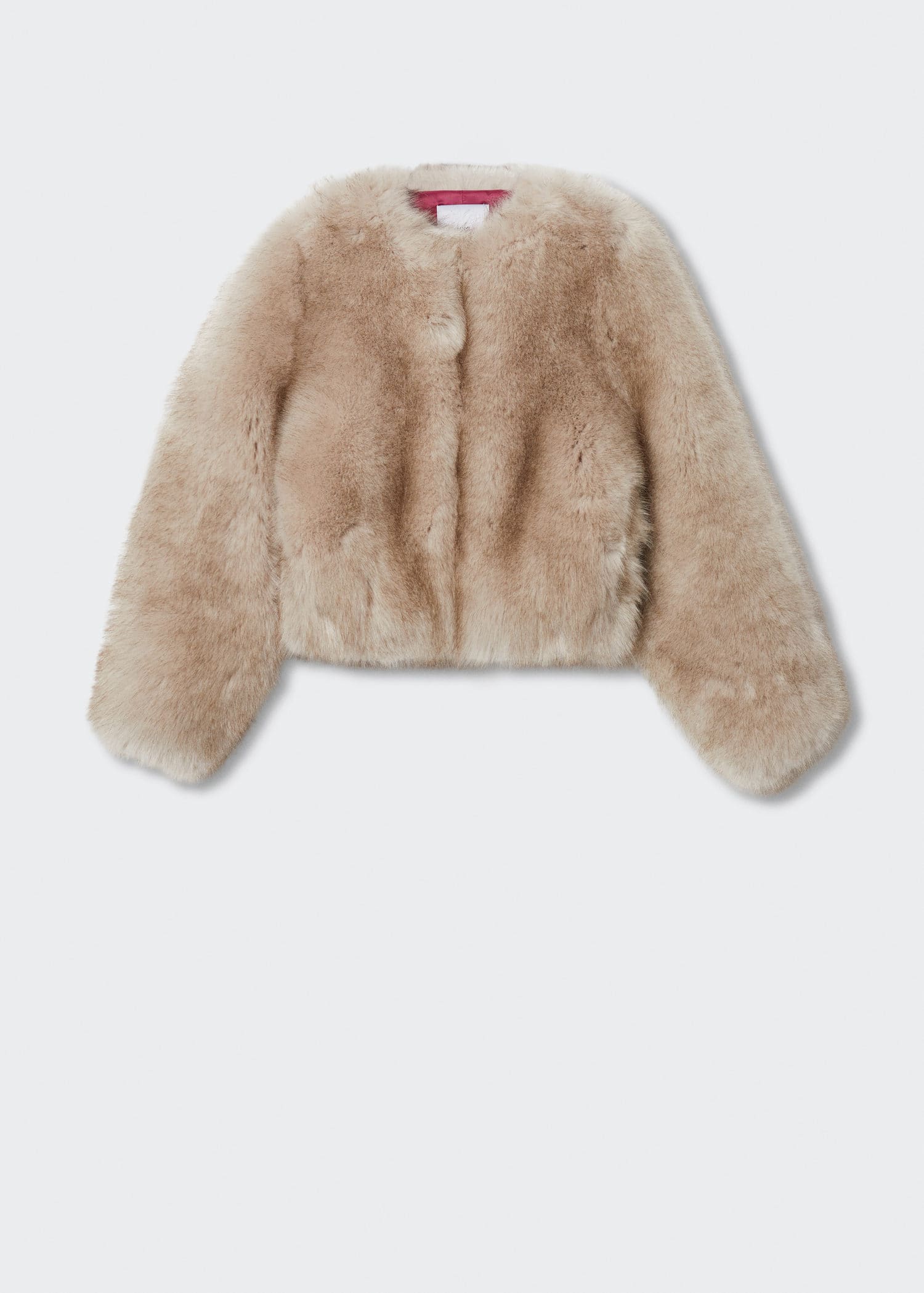 MANGO Fur Effect Jacket in Medium Brown | Endource