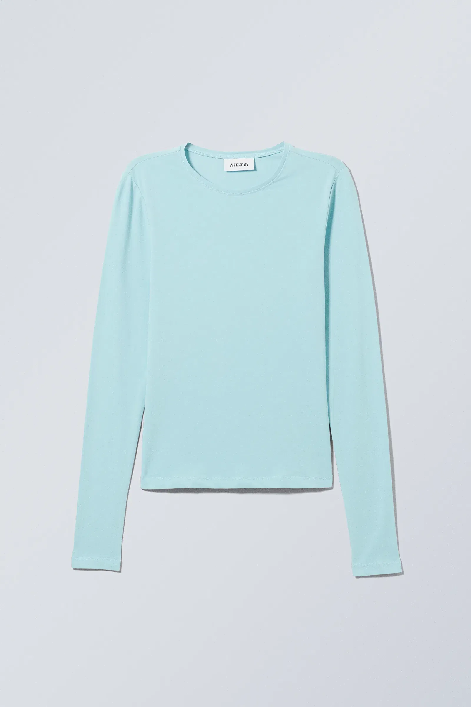 WEEKDAY Slim Fitted Long Sleeve in Light Turquoise | endource