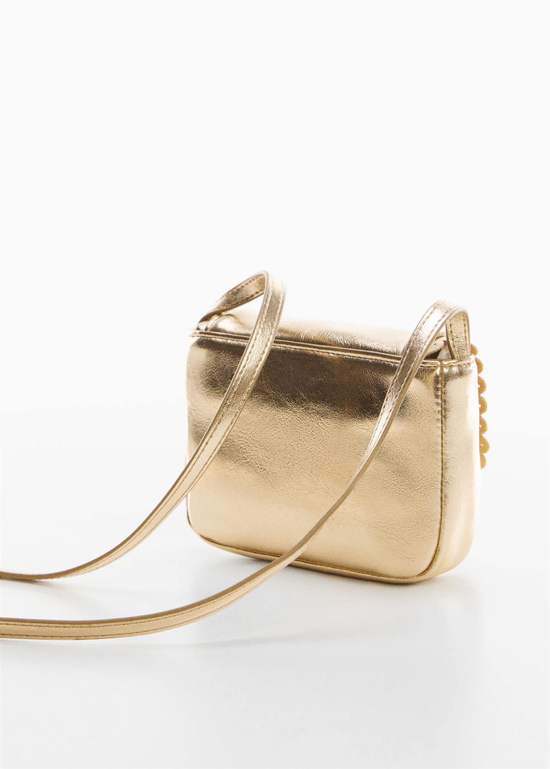 MANGO Small Metallic Bag in Gold | Endource