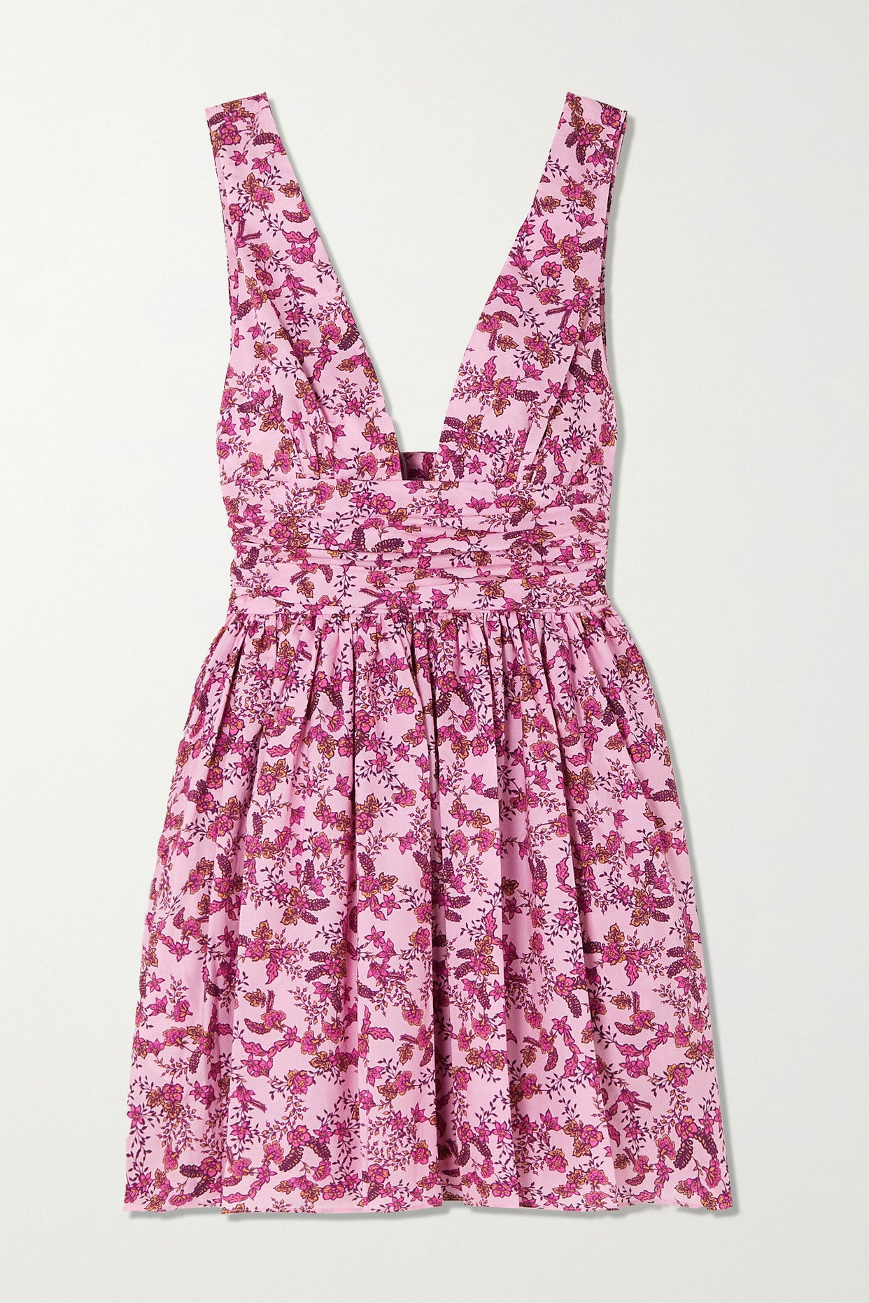 MATTEAU Floral-Print Mini Dress in Pink | endource